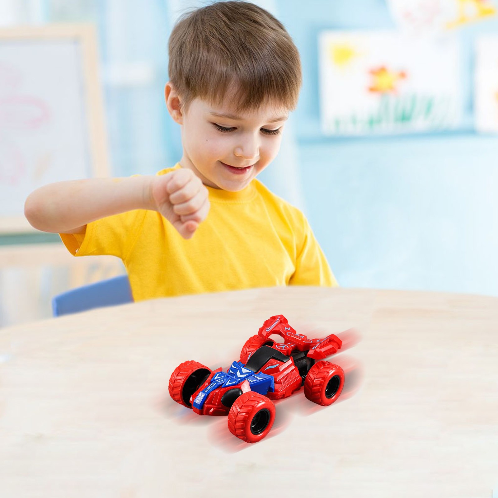 Elainilye Stunt Car Toy, 4WD Double-Sided Flipping RC Car with 360 ...