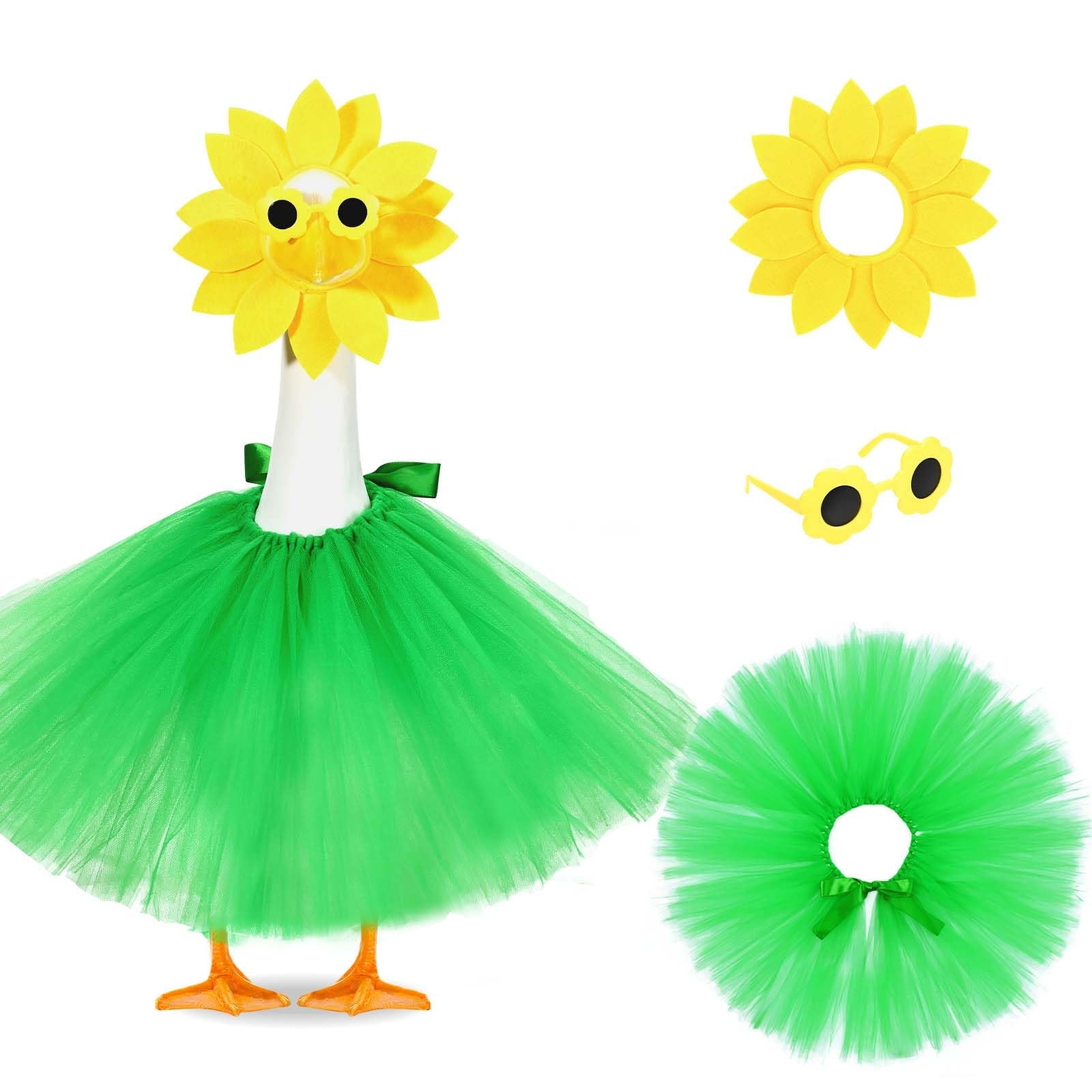 Elainilye Sunflower Porch Goose Outfits, Summer Goose Outfit Headpiece ...