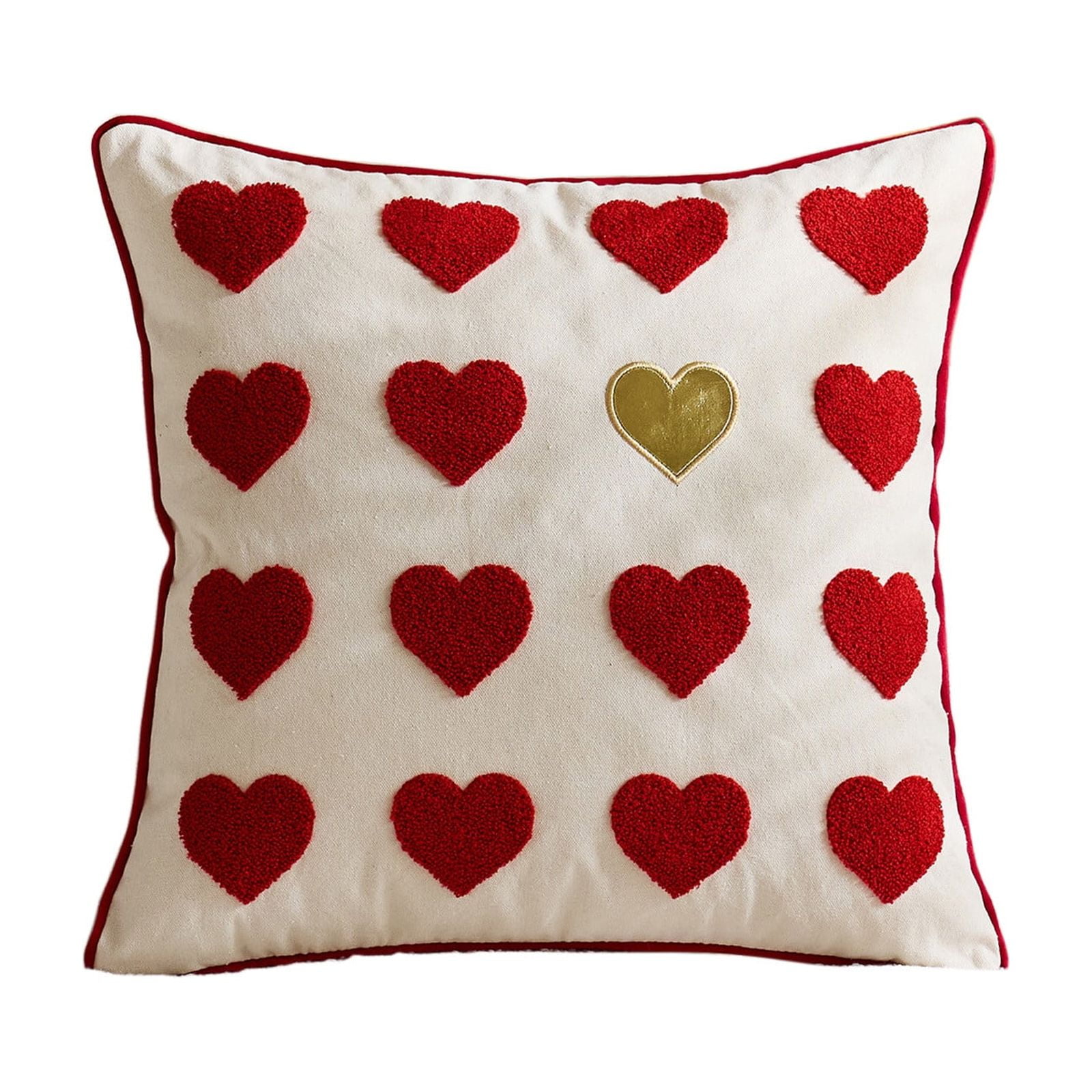 Elainilye Valentine's Day Heart Embroidered Pillowcase, Decorative ...