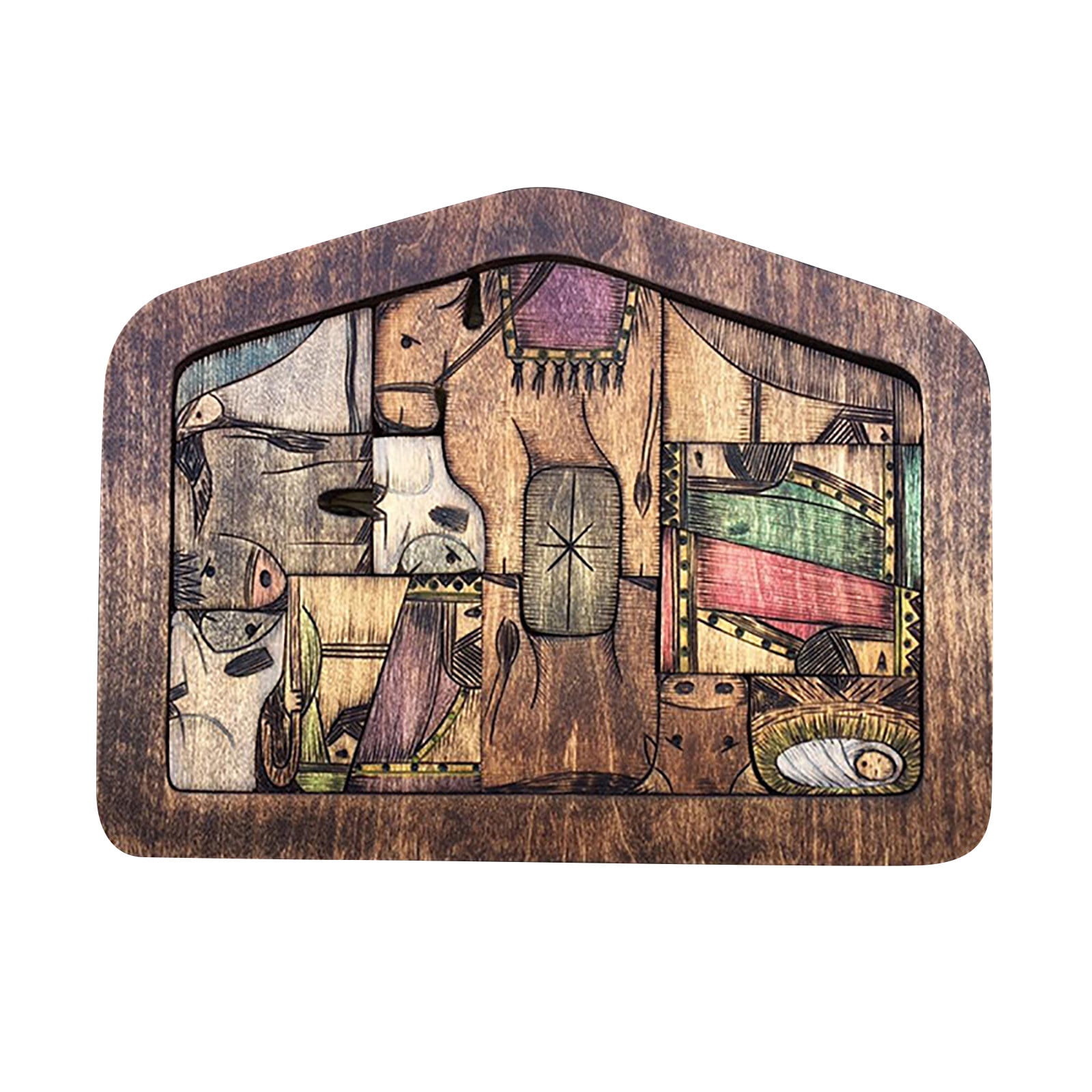 Elainilye Wooden Jesus Puzzle Statue Nativity Jigsaw Puzzles Adults and ...