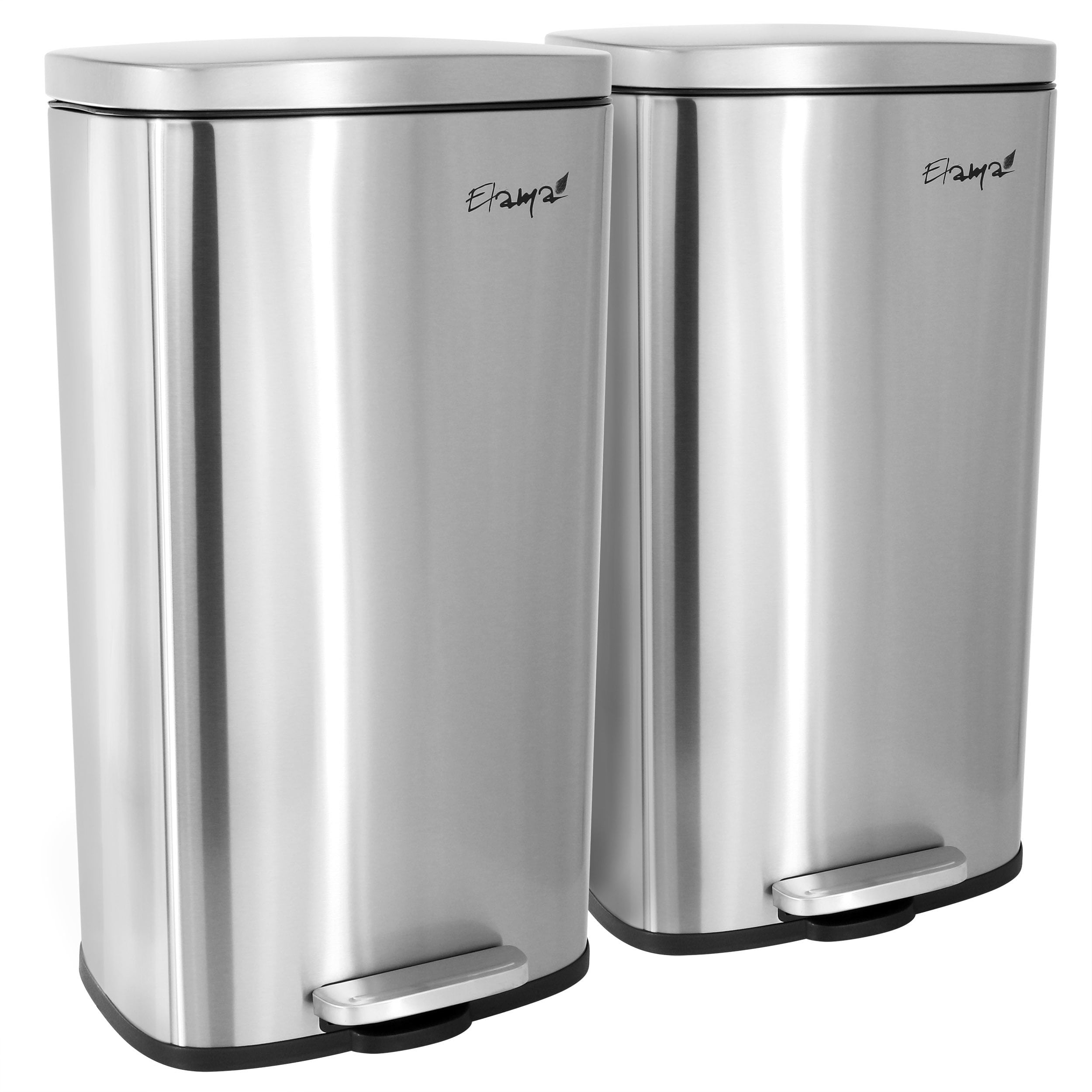 Elama 2 piece 8 Gallon Each 30 Liter Rectangular Stainless Steel Twin ...