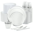 Elama 600 Piece Disposable Plastic Dinnerware Party Set for 100 Guests ...