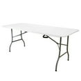 Elama Heavy Duty Portable 8 Foot Folding Table, Non-Slip, Easy Clean, Indoor/Outdoor, White ...