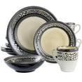 Elama Desert Sand 16 Piece Stoneware Dinnerware Set - Walmart.com
