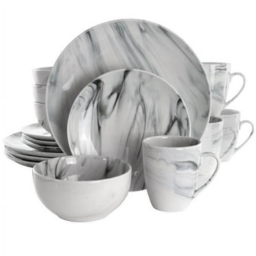 Elama Rustic Birch 16 Piece Stoneware Dinnerware Set in Red - Walmart.com