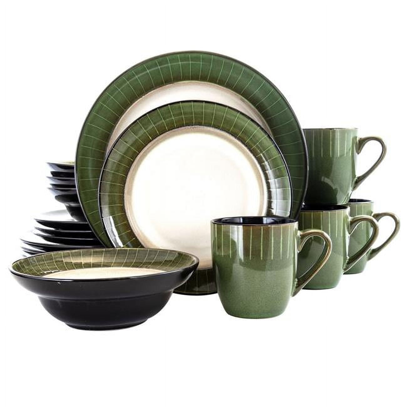 Elama Grand Jade 16 Piece Stoneware Dinnerware Set - Walmart.com