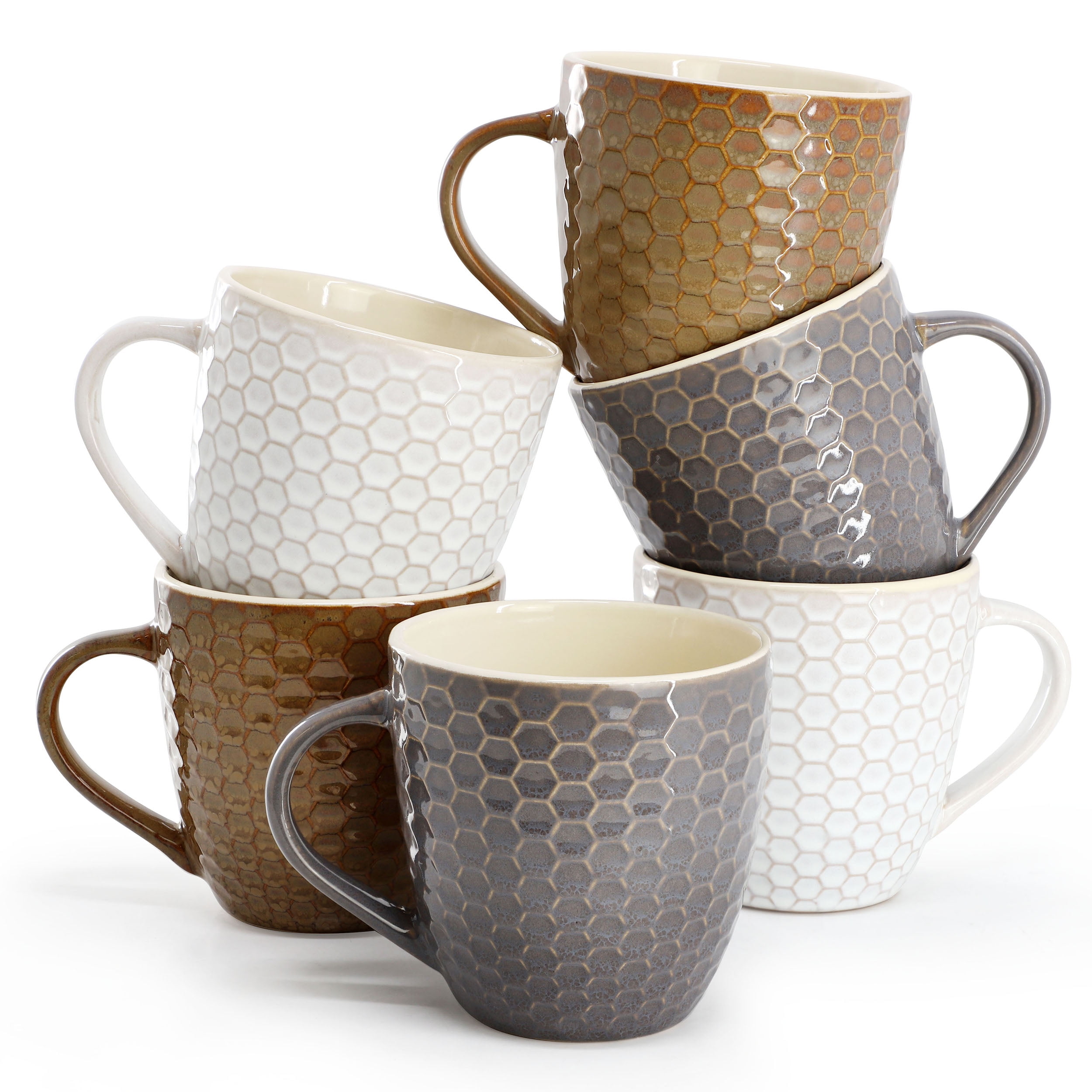 Elama Honeycomb 6-Piece 15 oz. Mug Set, Assorted Colors - Walmart.com