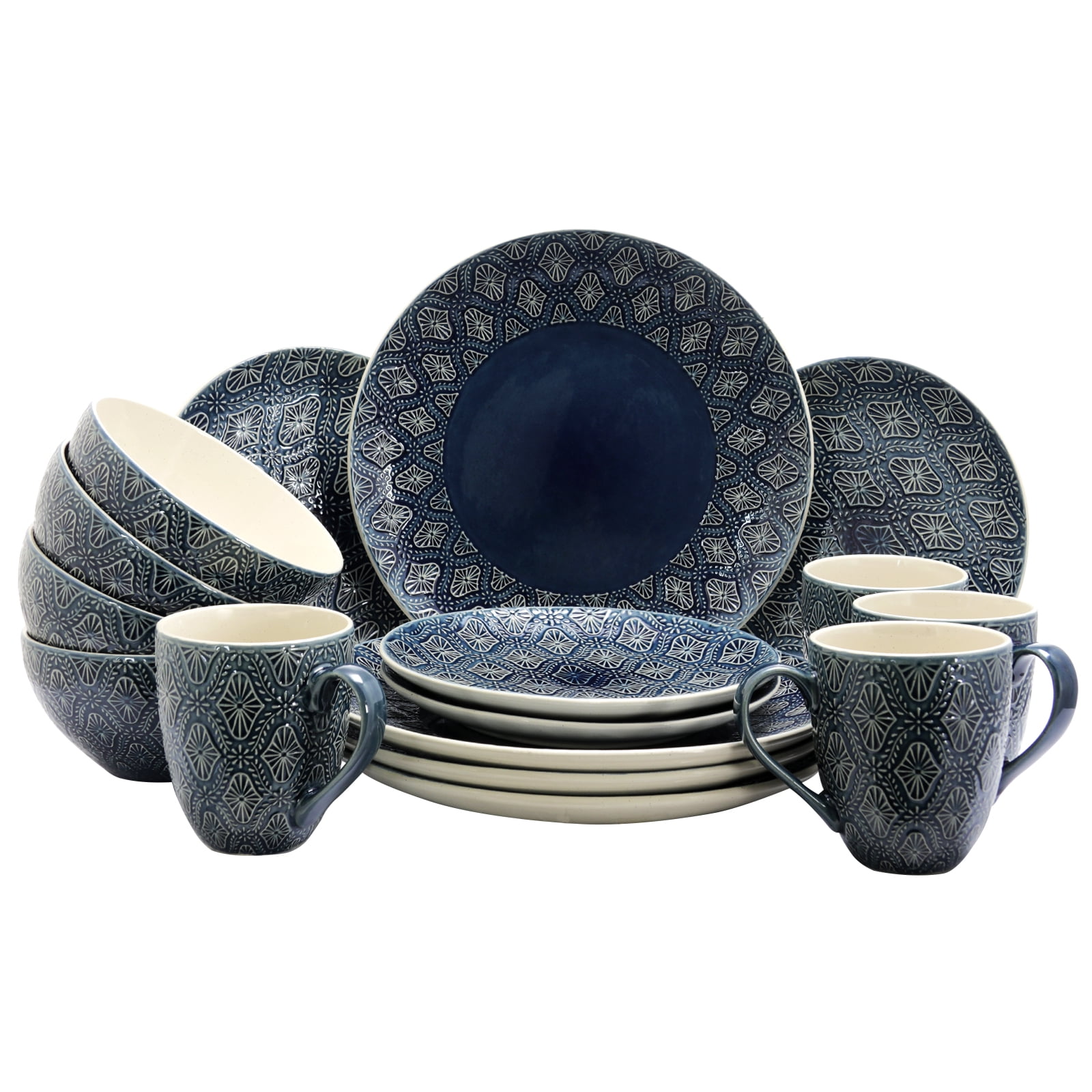 Elama Kali 16-Piece Dinnerware Set - Walmart.com
