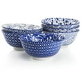 Elama Moxy 6 Piece Assorted Design 20oz Porcelain Footed Bowl Set in ...