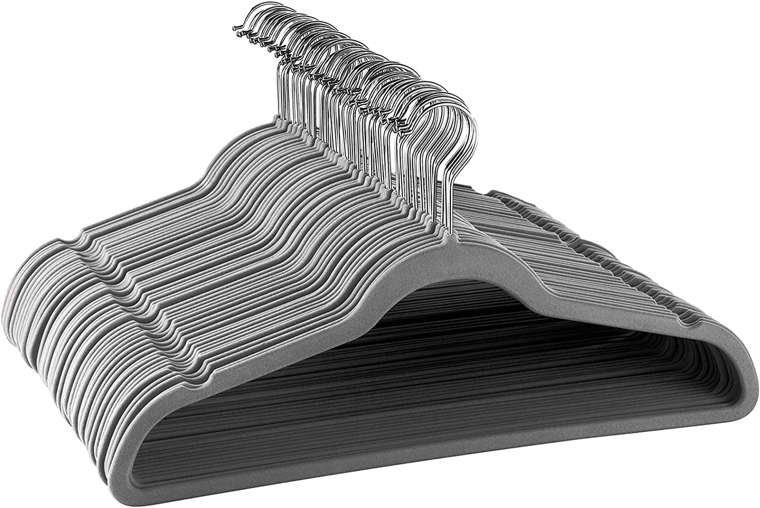 Elama Non Slip Velvet Clothing Hangers, 50 Pack, Gray - Walmart.com