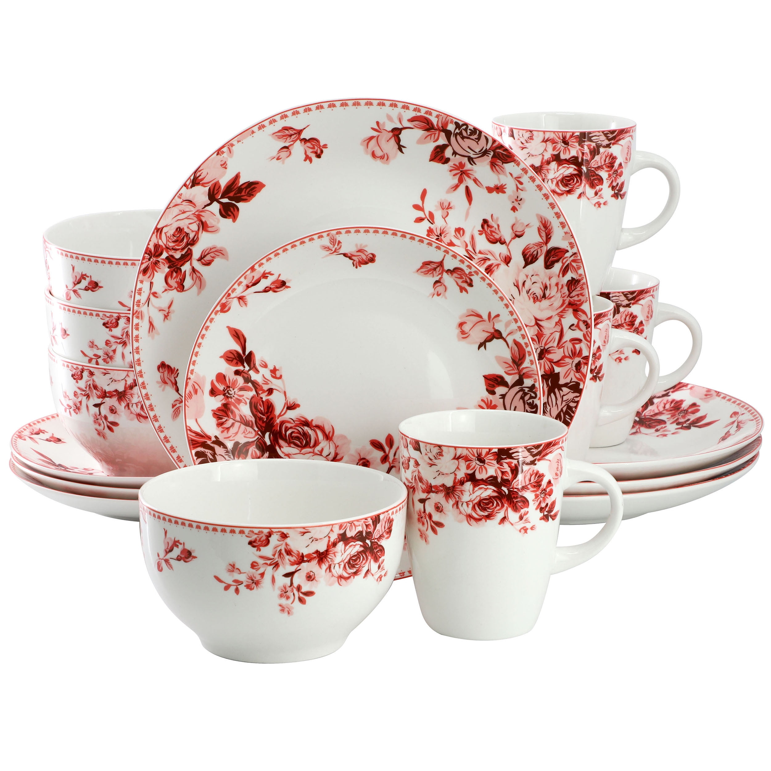 Customer reviews for Elama Traditional Red Rose 16 Piece Stoneware ...