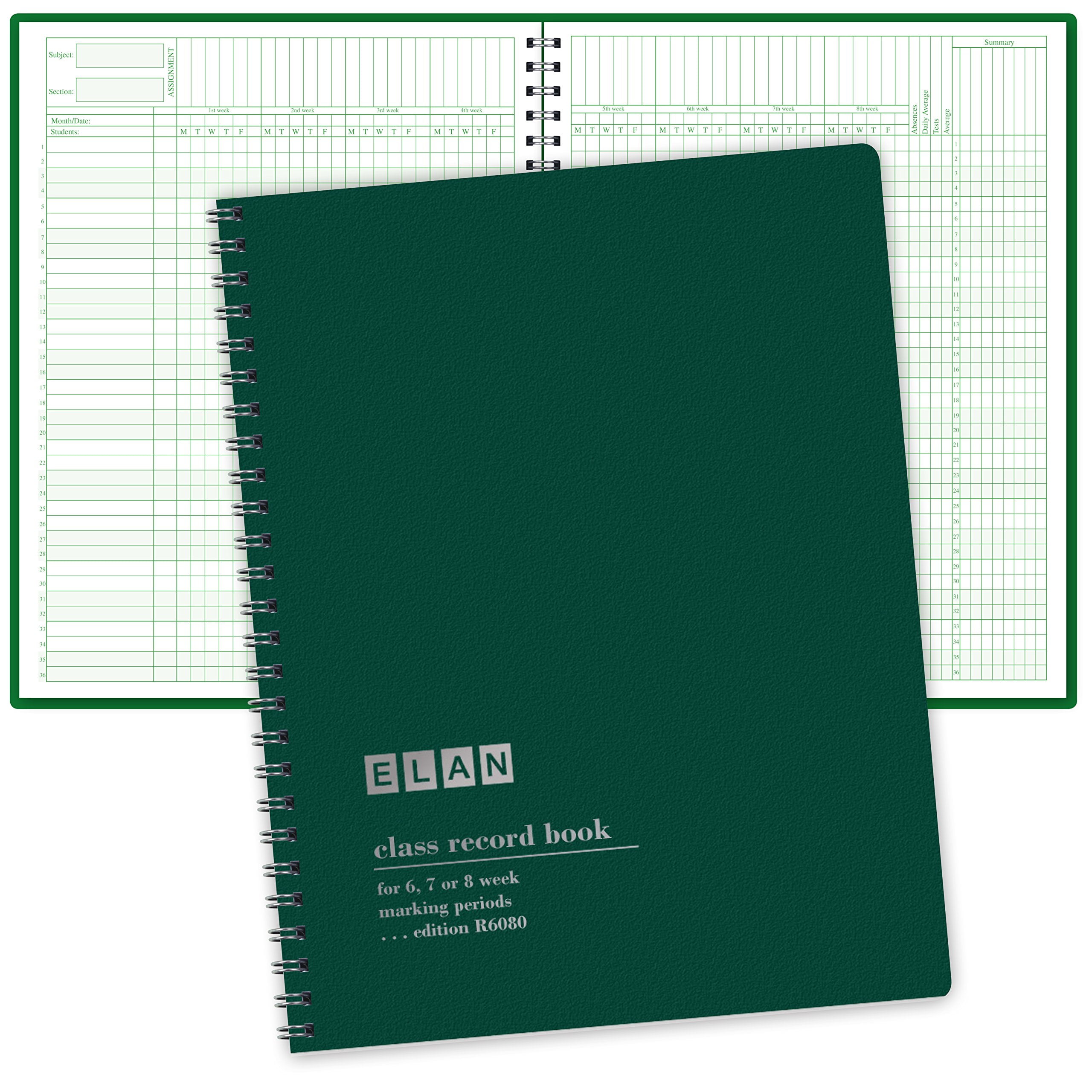 Elan Publishing's Class Record Book, Extra-Large Blocks, 40 Students ...