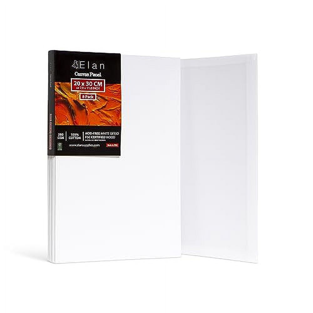 Elan Cotton Canvas Panels 8x12, 8-Pack Canvas Boards for Painting ...