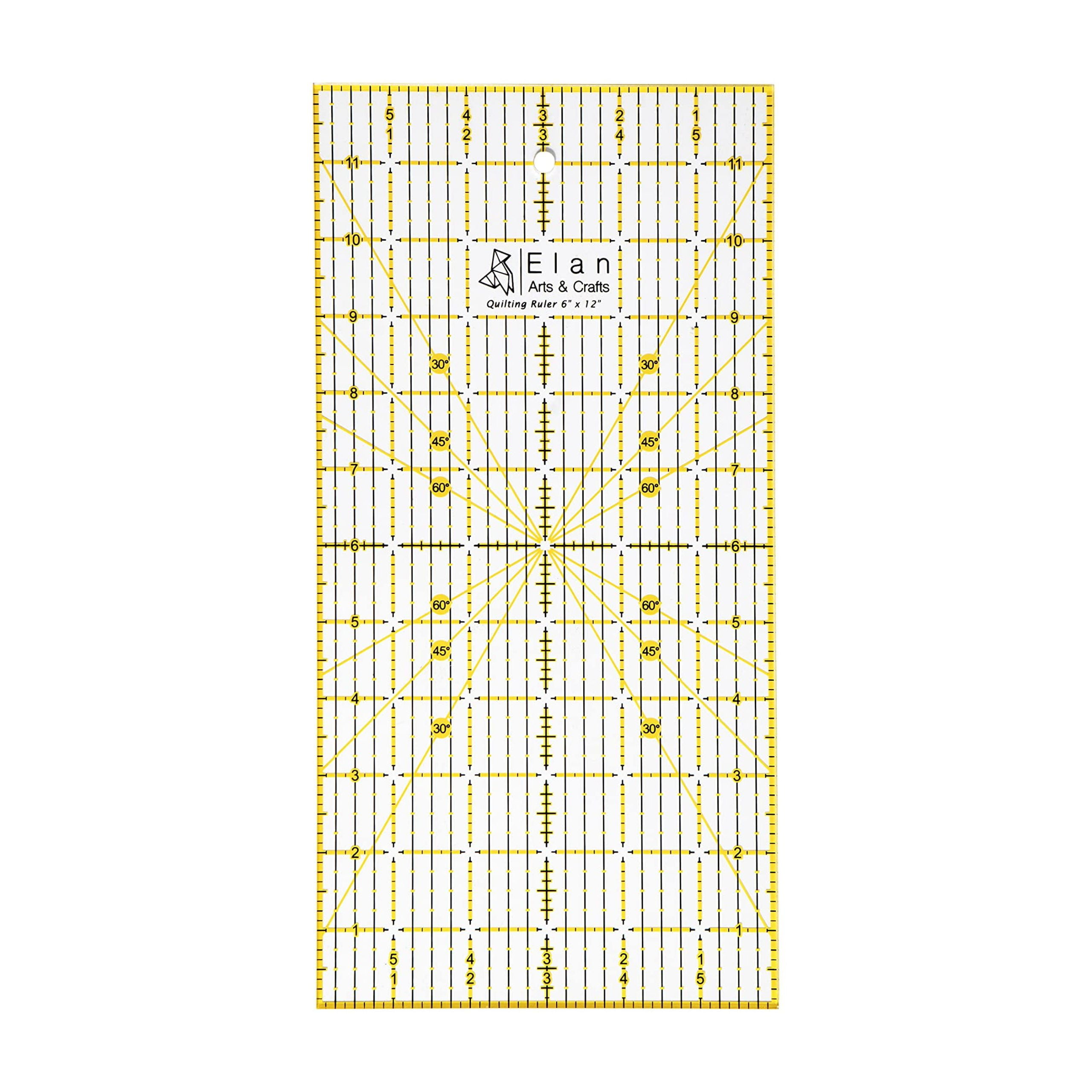 Elan Patchwork Ruler, Quilting Rulers, Imperial Ruler, Acrylic Ruler ...