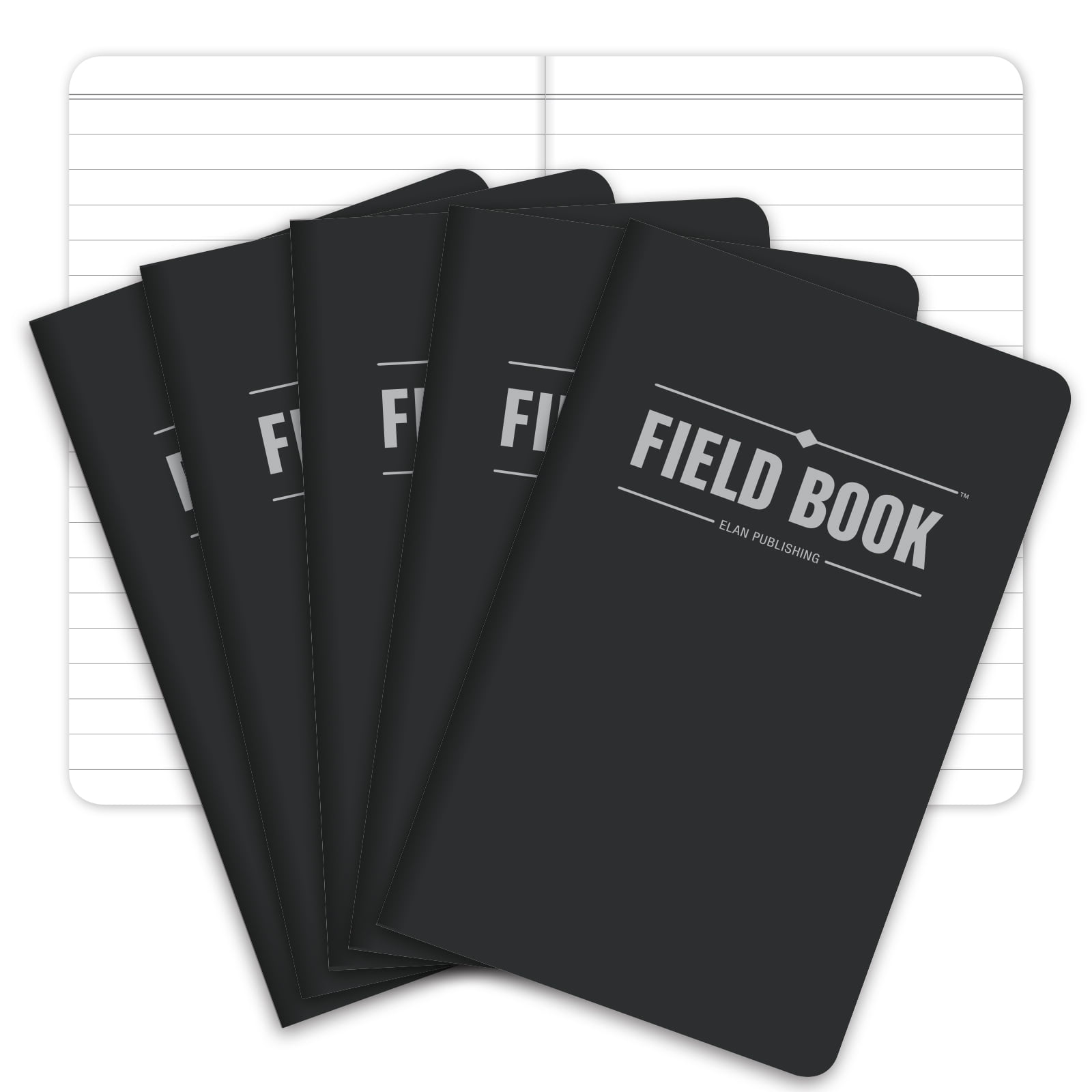 "Elan Pocket Journal 3.5""x5.5"" - Black, 5-Pack Field Notebook (240 ...