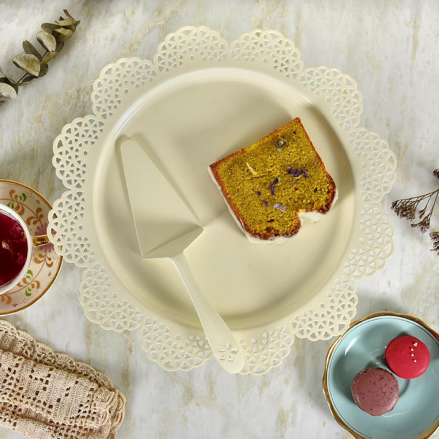 Elan Scallop Cupcake Stand Desserts Candy Fruits Dry Fruits Plates Cake ...