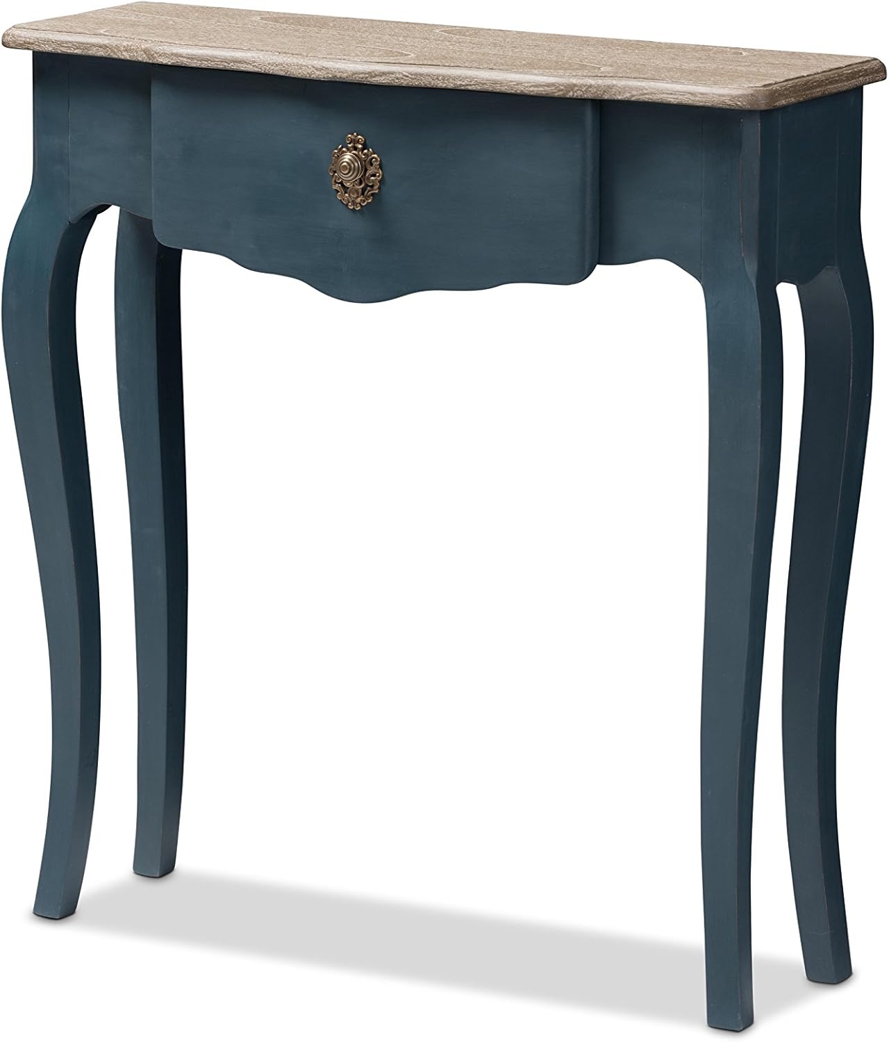 Elancourt Classic and Provincial Spruce Finished Console Table, Blue ...