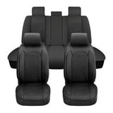 Elantrip Car Seat Cover Full Set Luxury Faux Leather with Diamond ...