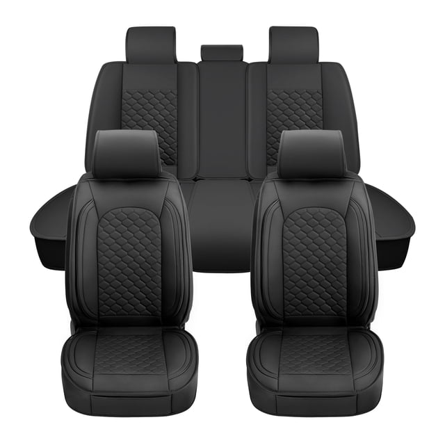 Elantrip Car Seat Cover Full Set Luxury Faux Leather with Diamond ...