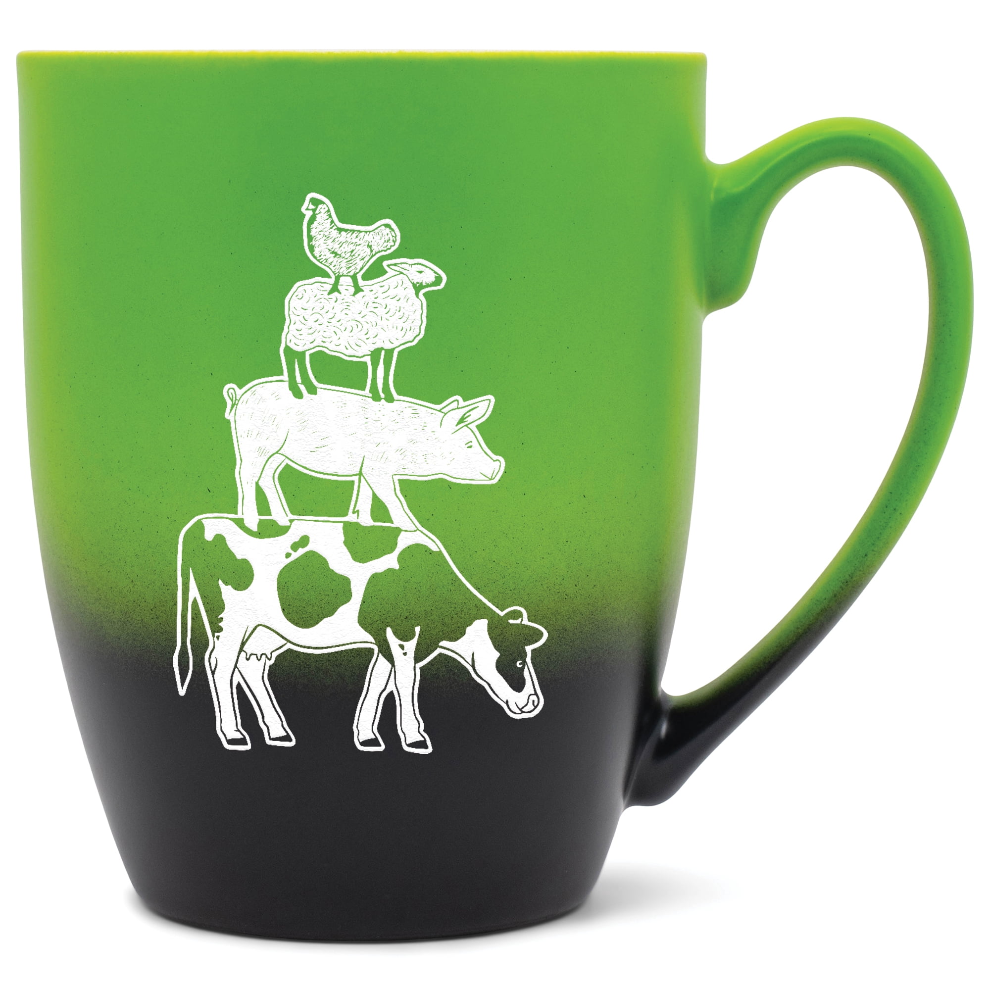Elanze Designs 12 Ounce Ceramic Decorative Laser Engraved Cow Pig Sheep ...