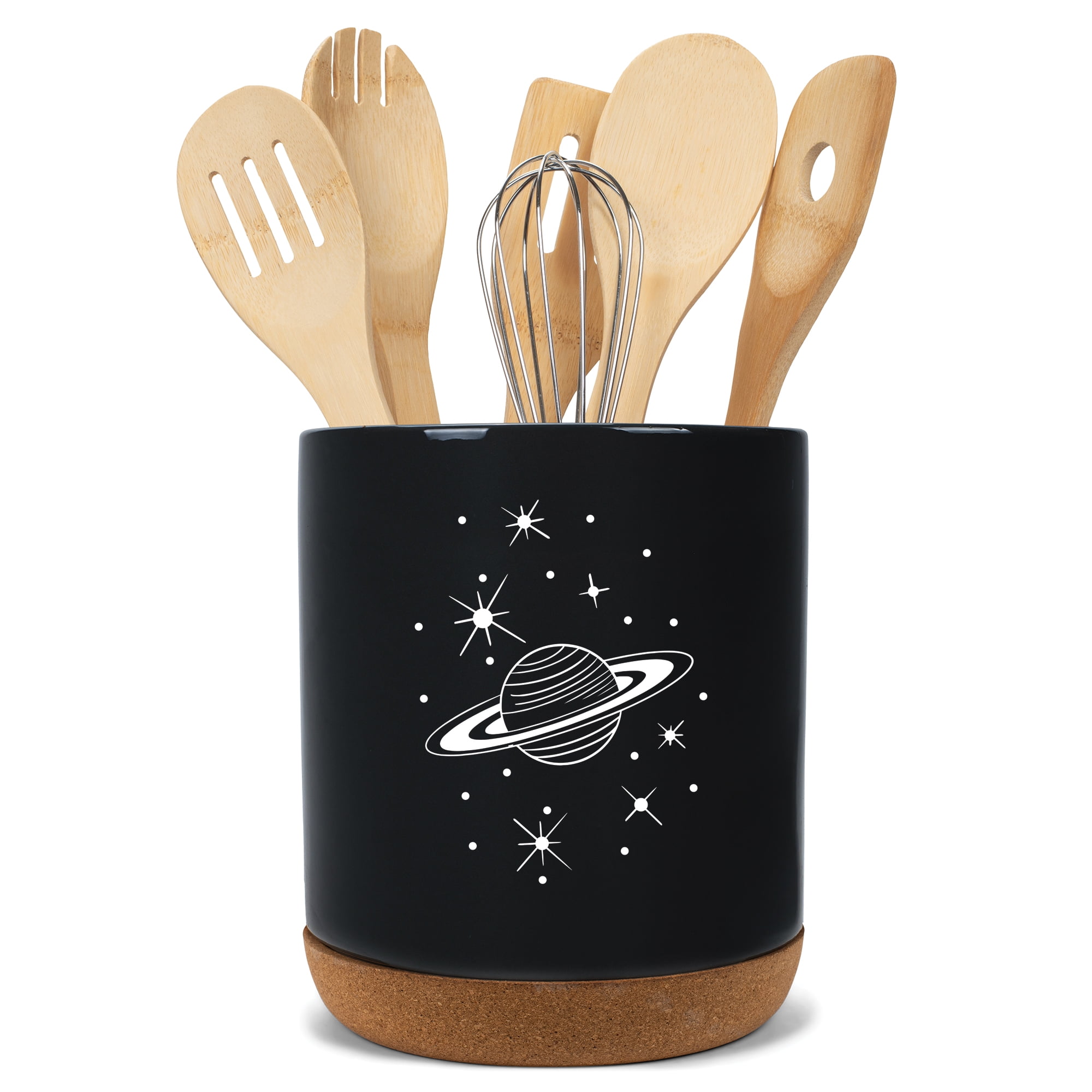 Elanze Designs 8 inch Galactic Stars and Planet Ceramic Kitchen Utensil ...