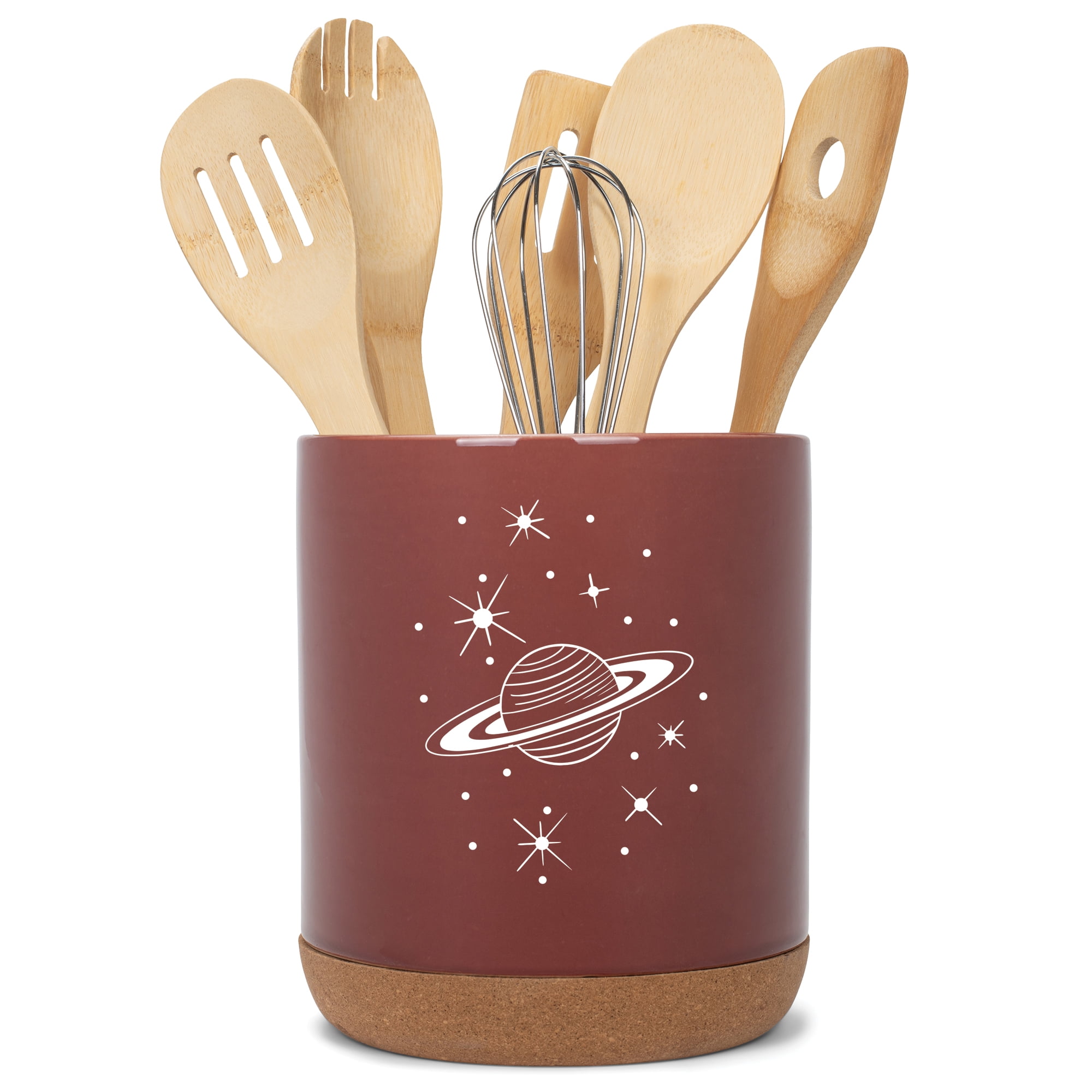 Elanze Designs 8 inch Galactic Stars and Planet Ceramic Kitchen Utensil ...