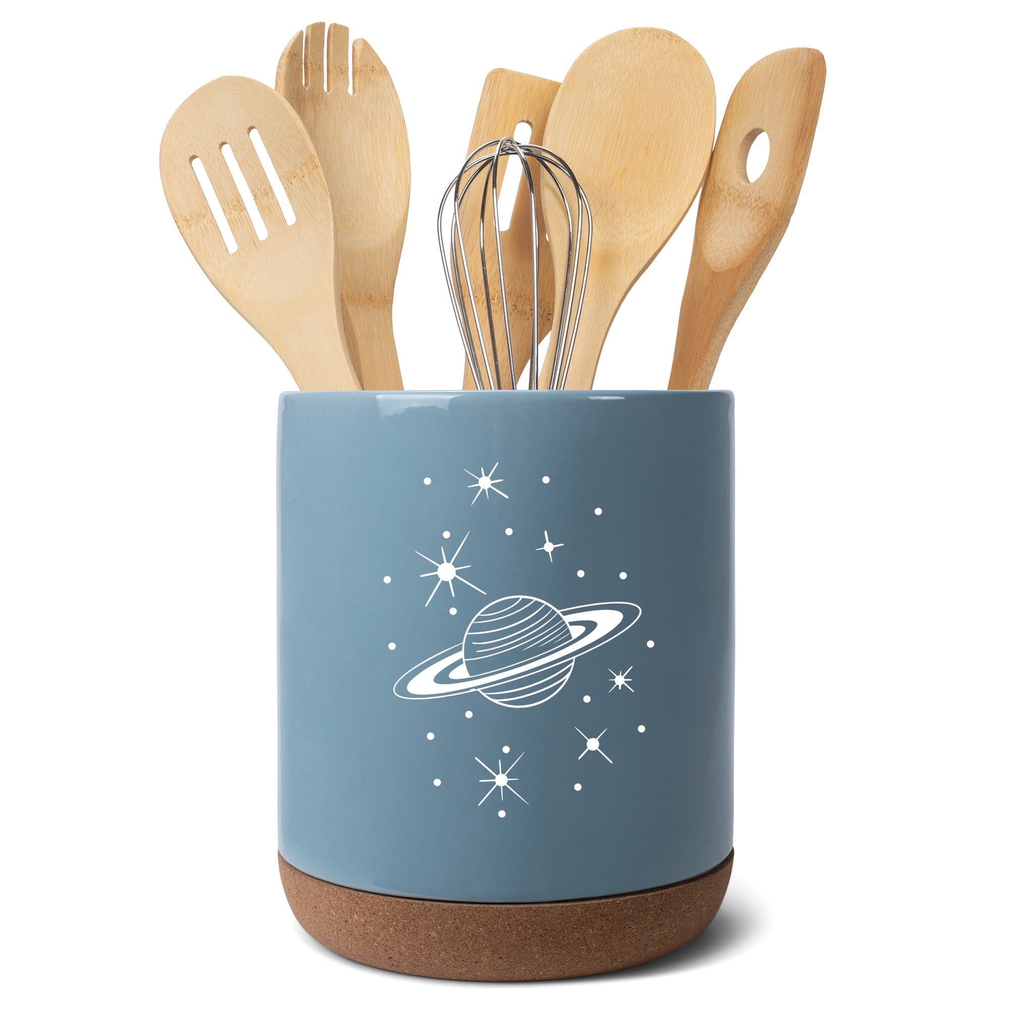 Elanze Designs 8 inch Galactic Stars and Planet Ceramic Kitchen Utensil ...