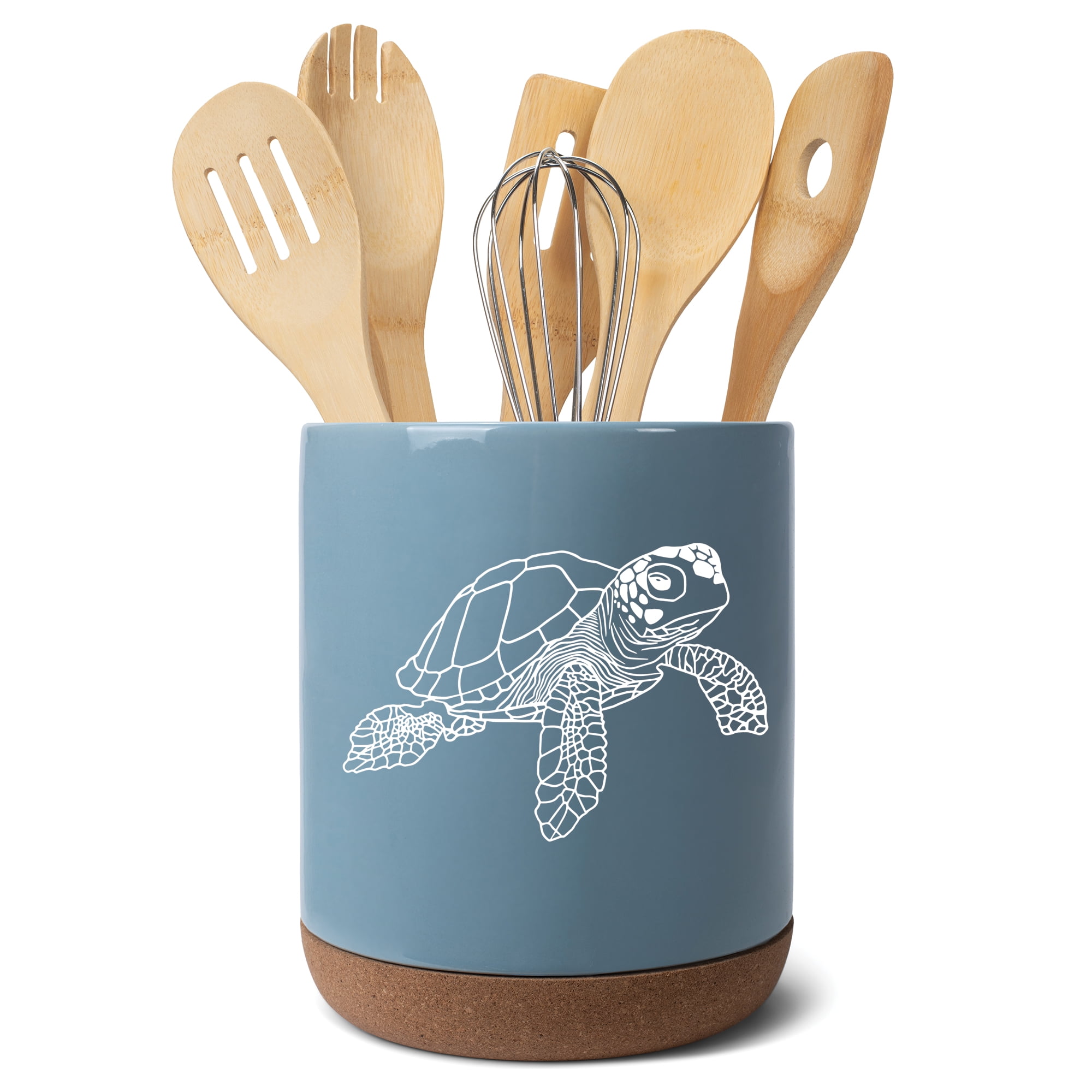 Elanze Designs 8 inch Nautical Sea Turtle Ceramic Kitchen Utensil ...