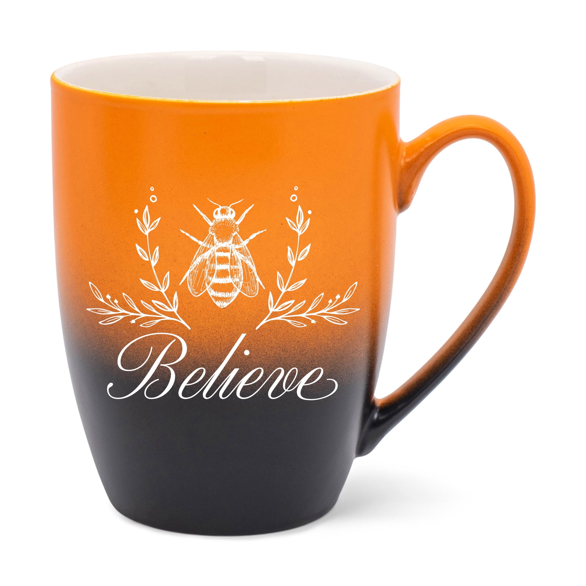 Elanze Designs Believe Two Toned Ombre Matte Orange and Black 12 ounce ...