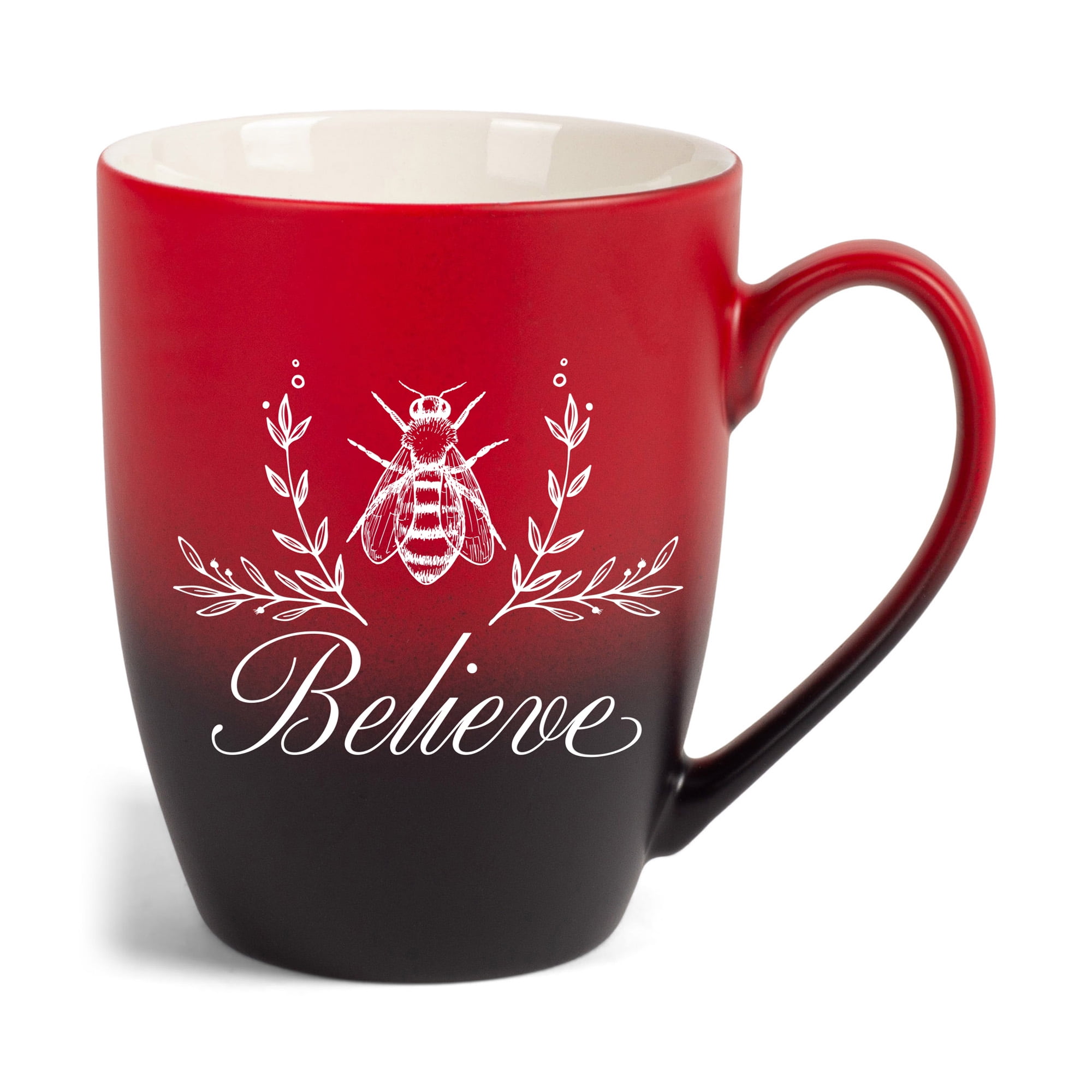 Elanze Designs Believe Two Toned Ombre Matte Red and Black 12 ounce ...