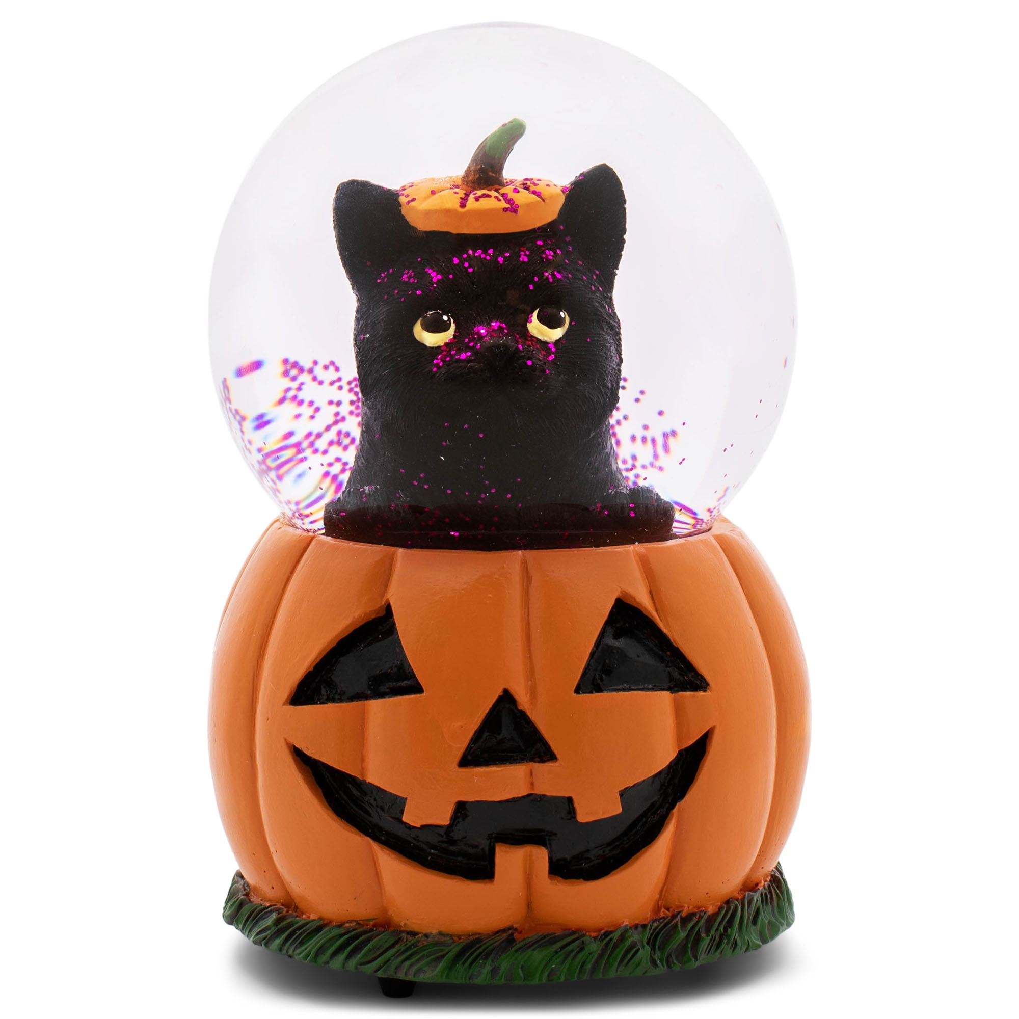 Elanze Designs Black Cat In Jack-O-Lantern 100 MM Tabletop Musical ...