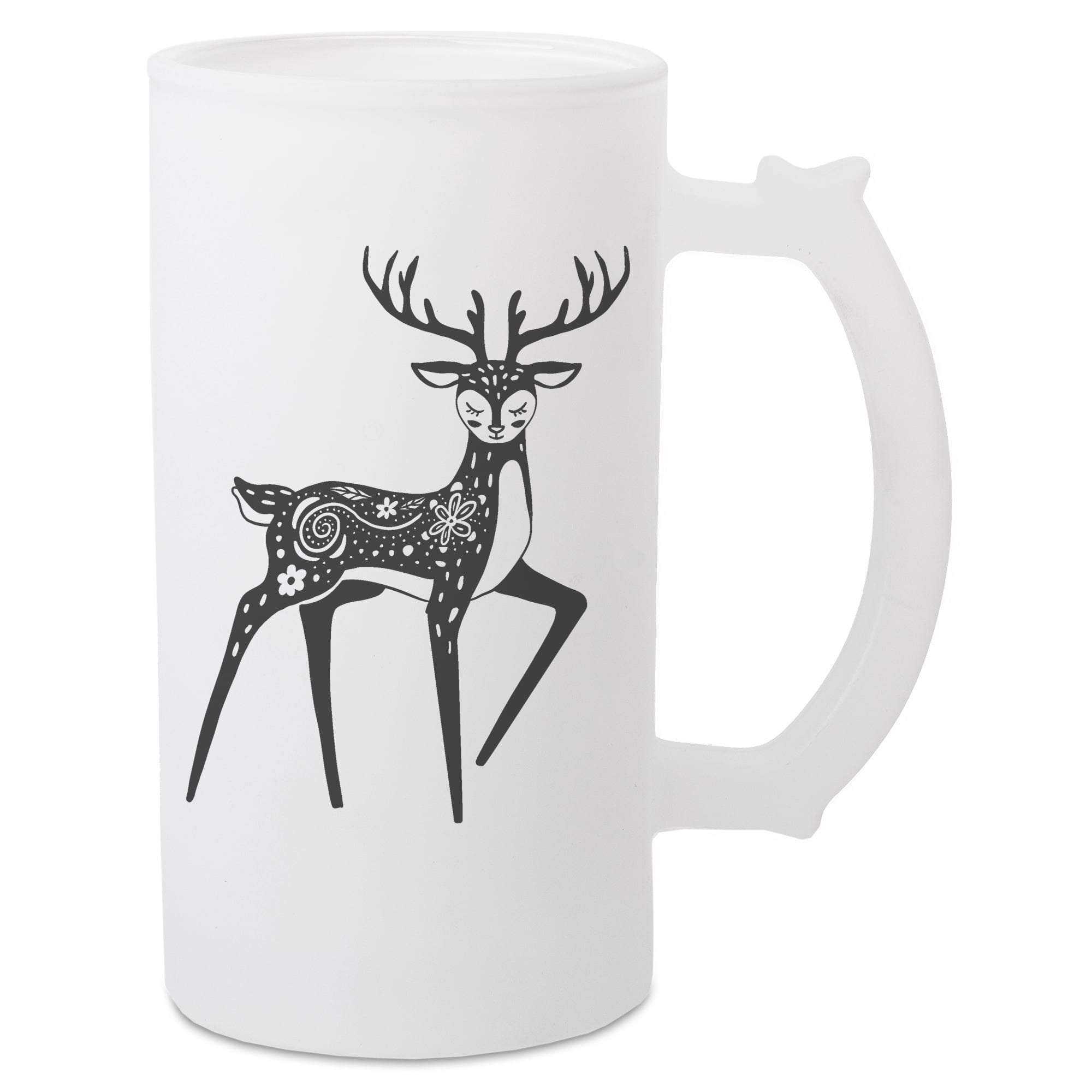 Elanze Designs Black and White Sublimated Design 16 ounce Frosted Glass ...