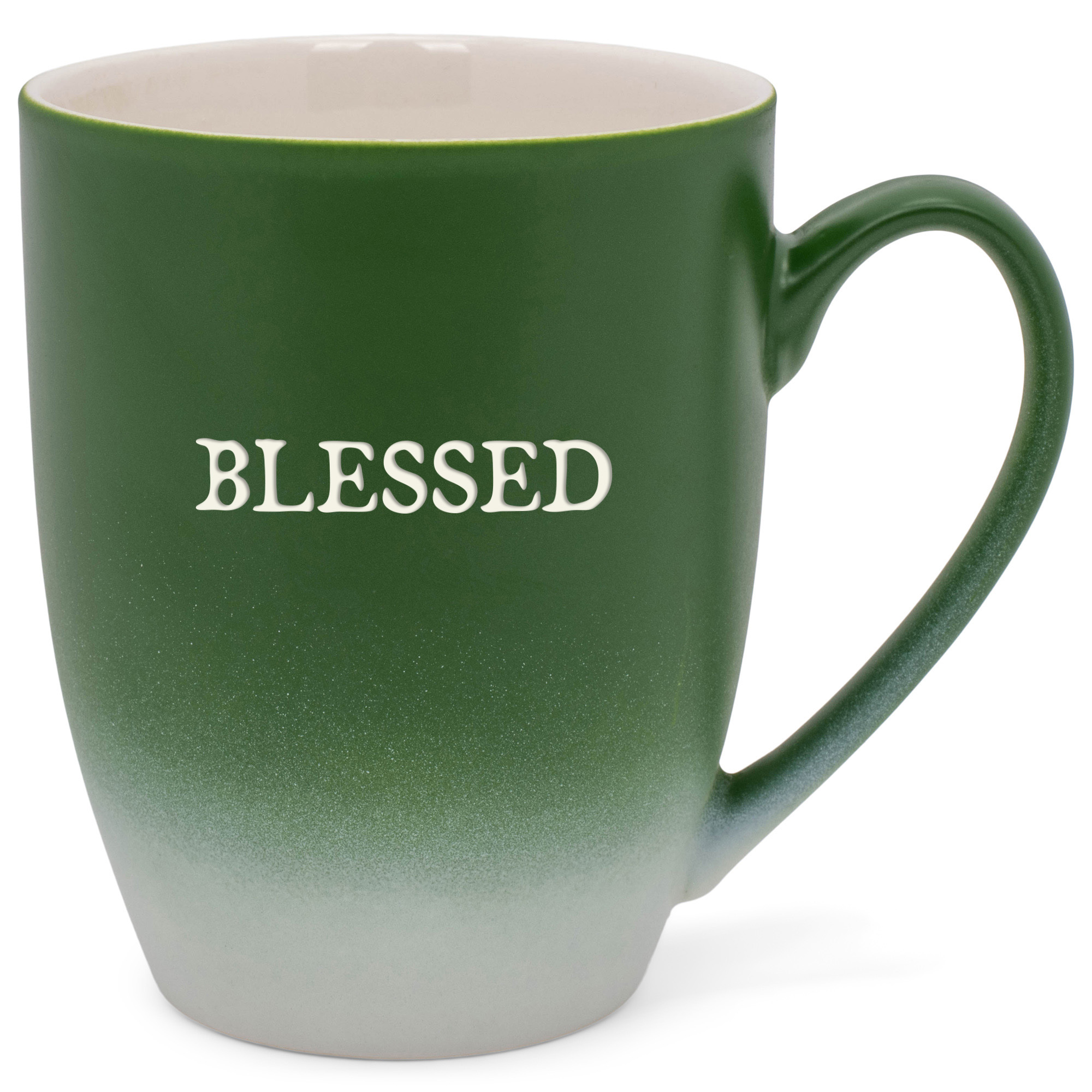 Elanze Designs Blessed Two Toned Ombre Matte Green and White 12 ounce ...