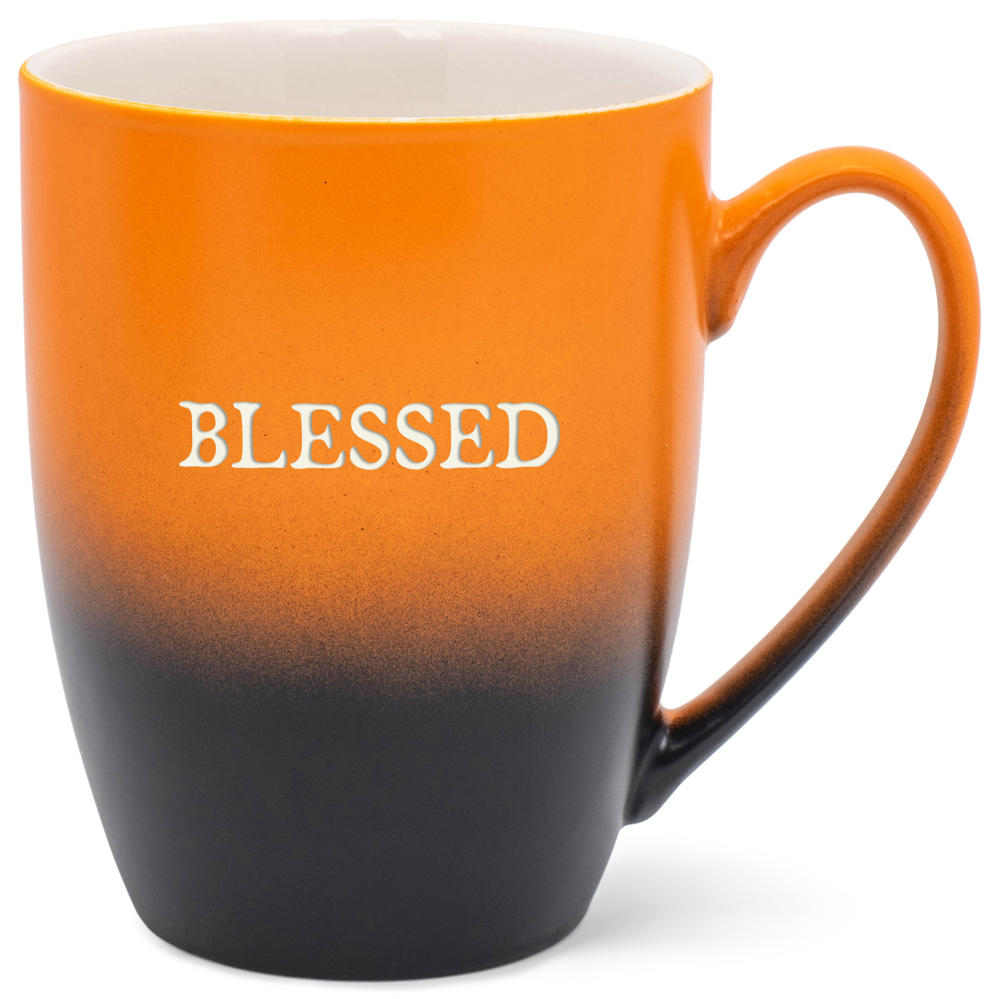 Elanze Designs Blessed Two Toned Ombre Matte Orange and Black 12 ounce ...