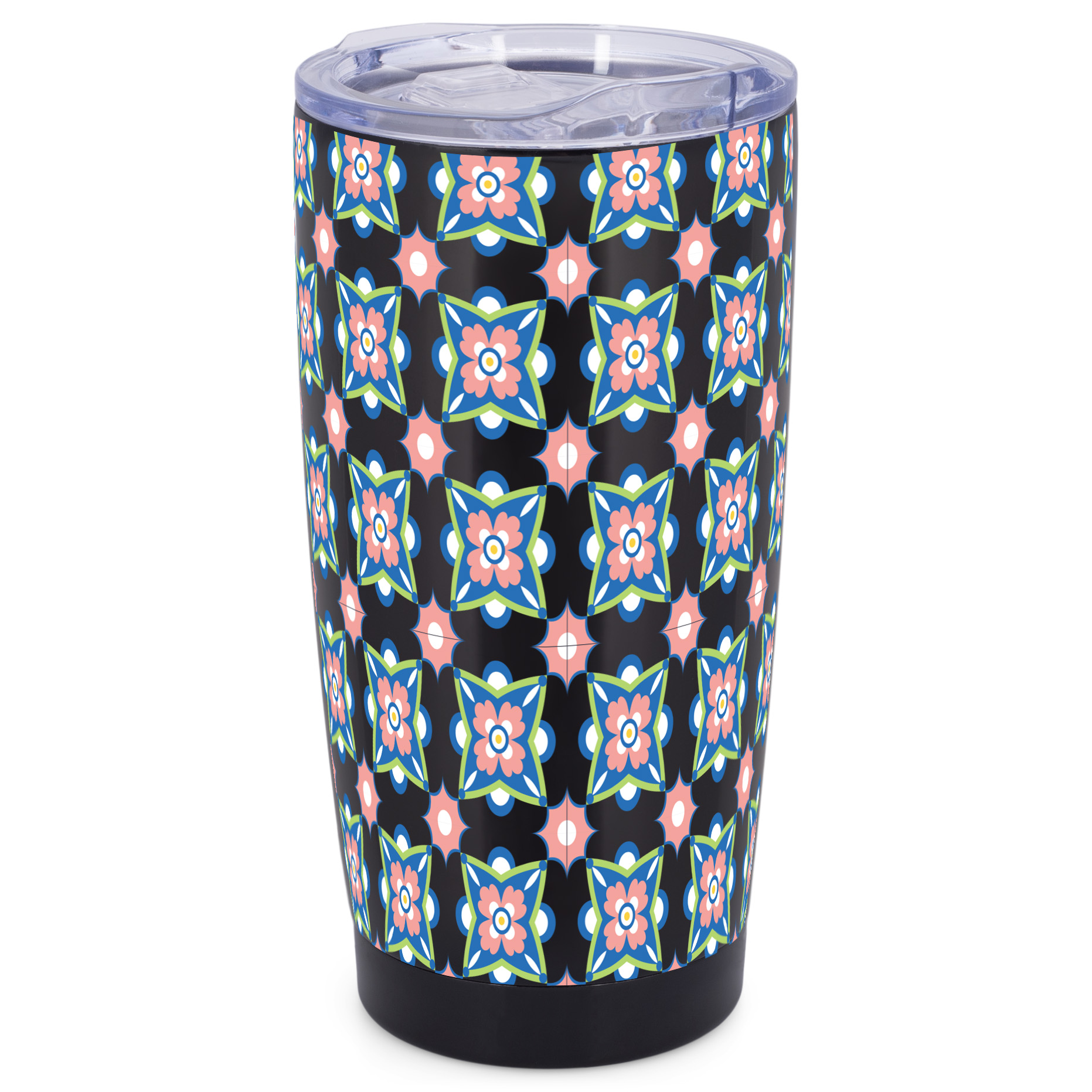 Elanze Designs Blue & Pink Moroccan Tile Motif Wrap-Around Design 20 ...