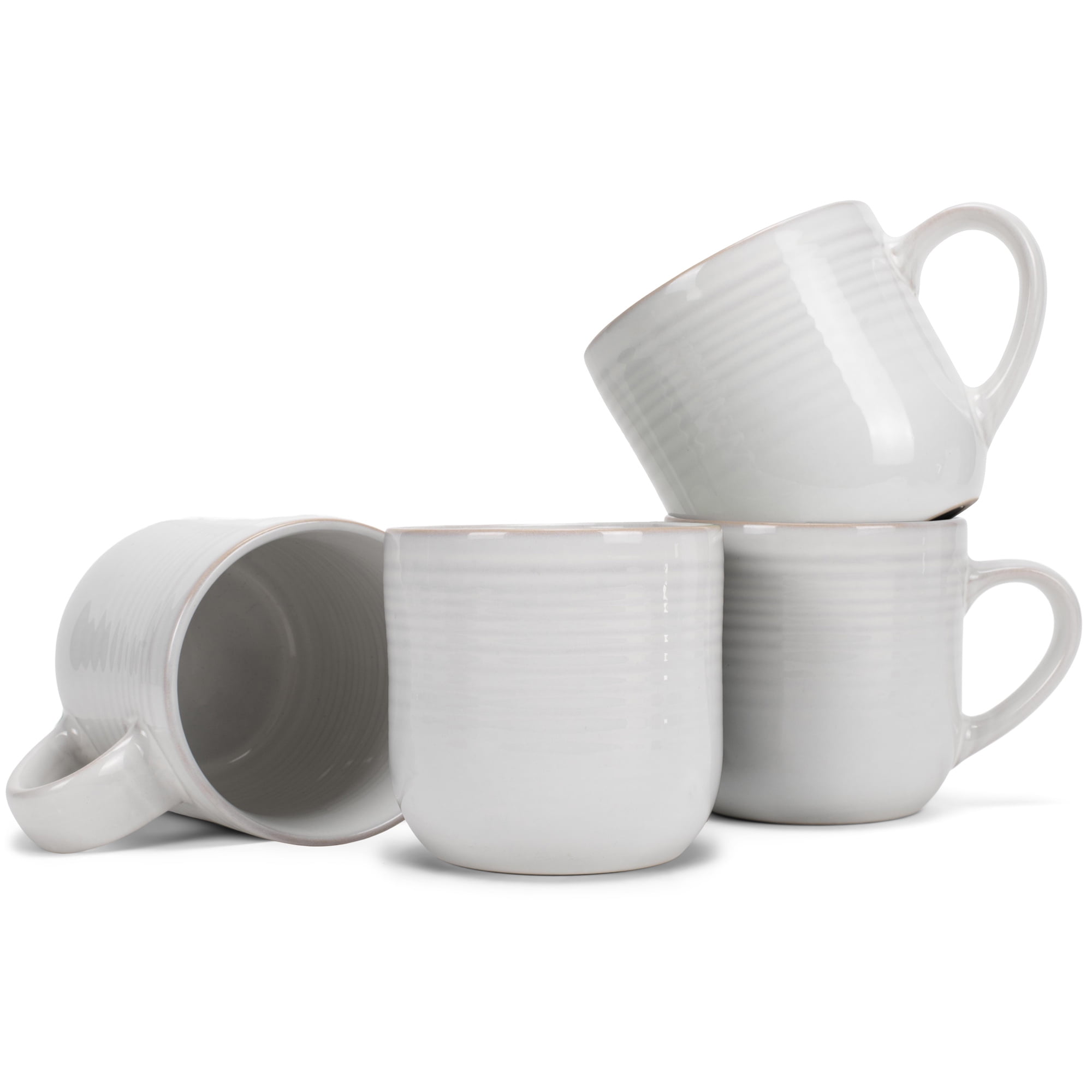 Elanze Designs 17 oz White Glossy Rainbow Reactive Glaze Stoneware ...