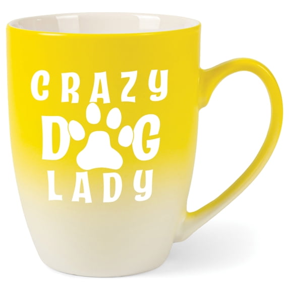 Elanze Designs Crazy Dog Lady Two Toned Ombre Matte Yellow and White 12 ...