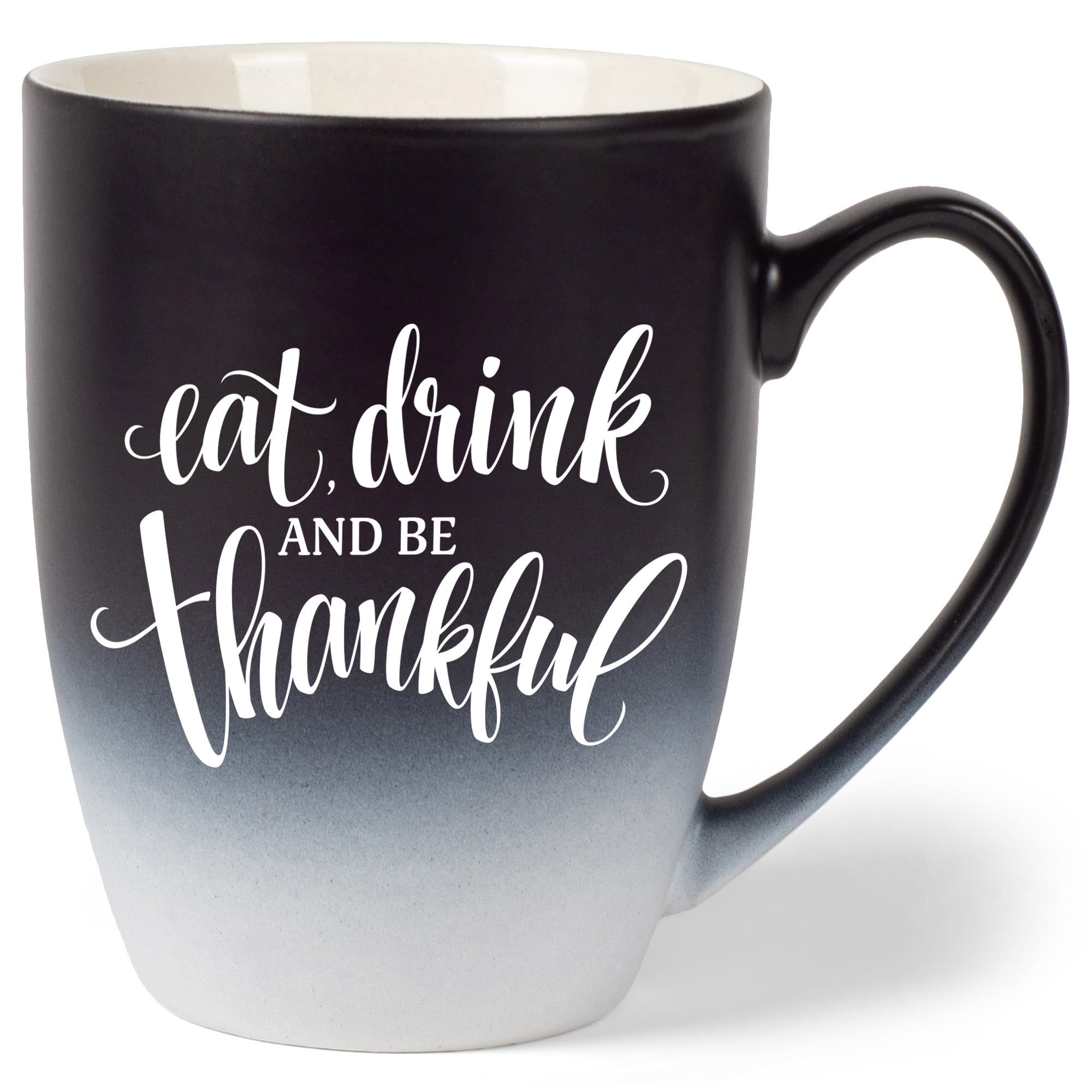Elanze Designs Eat Drink And Be Thankful Two Toned Ombre Matte Black ...