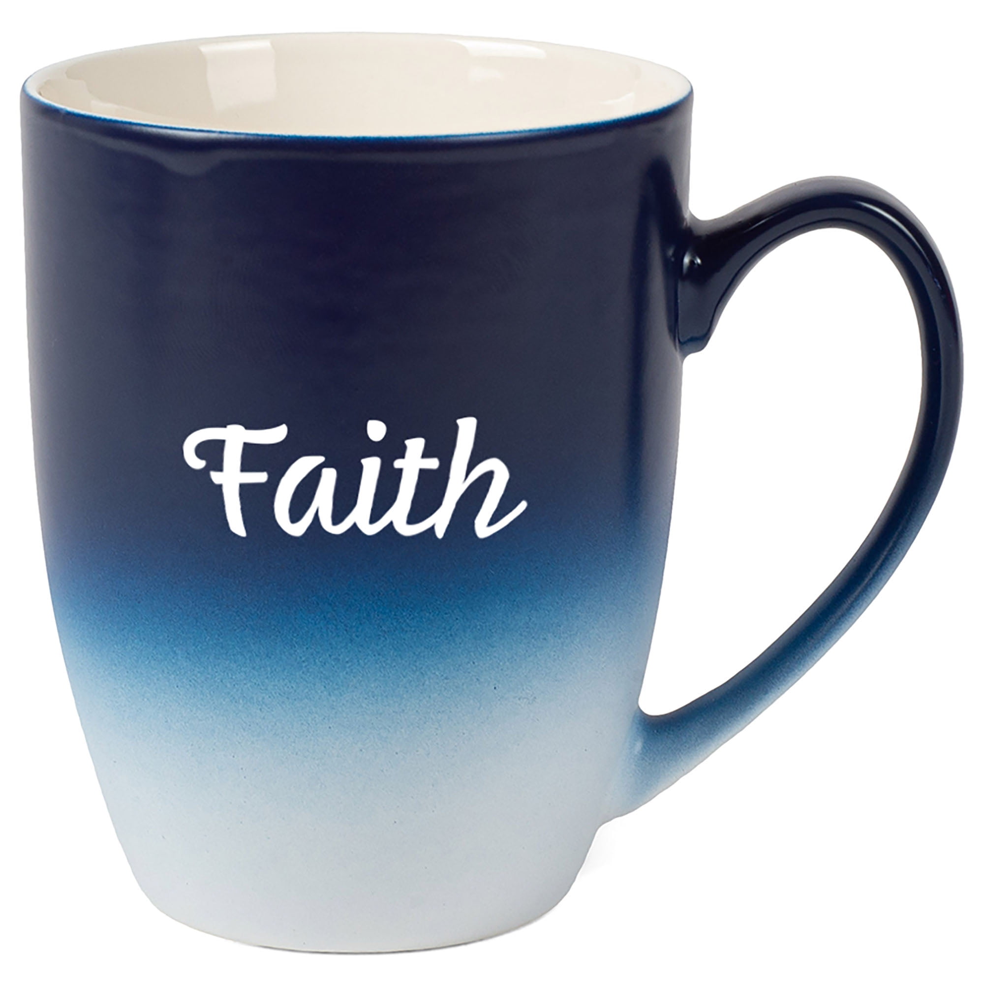 Elanze Designs Faith Two Toned Ombre Matte Navy Blue and White 12 ounce ...