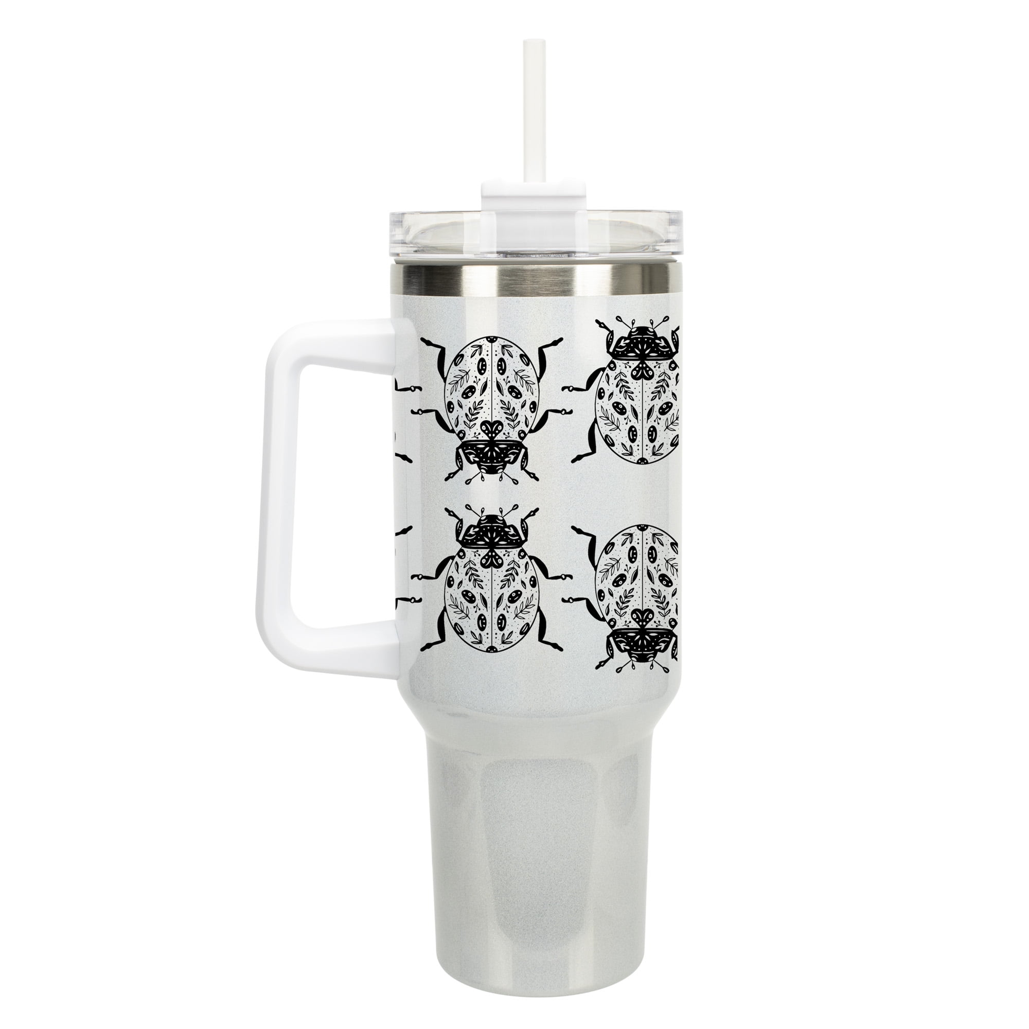Elanze Designs Floral Beetle Bug Insect 40 oz. Stainless Steel, Large ...