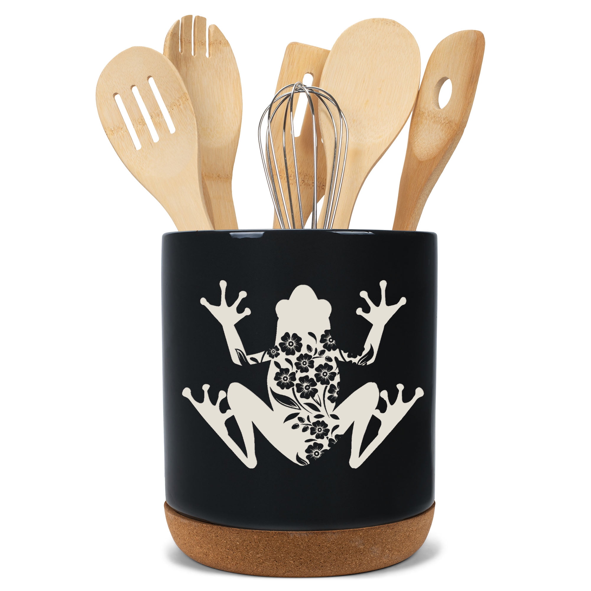 Elanze Designs Floral Frog Flowers Arrangement Toad Ceramic Cork Bottom ...