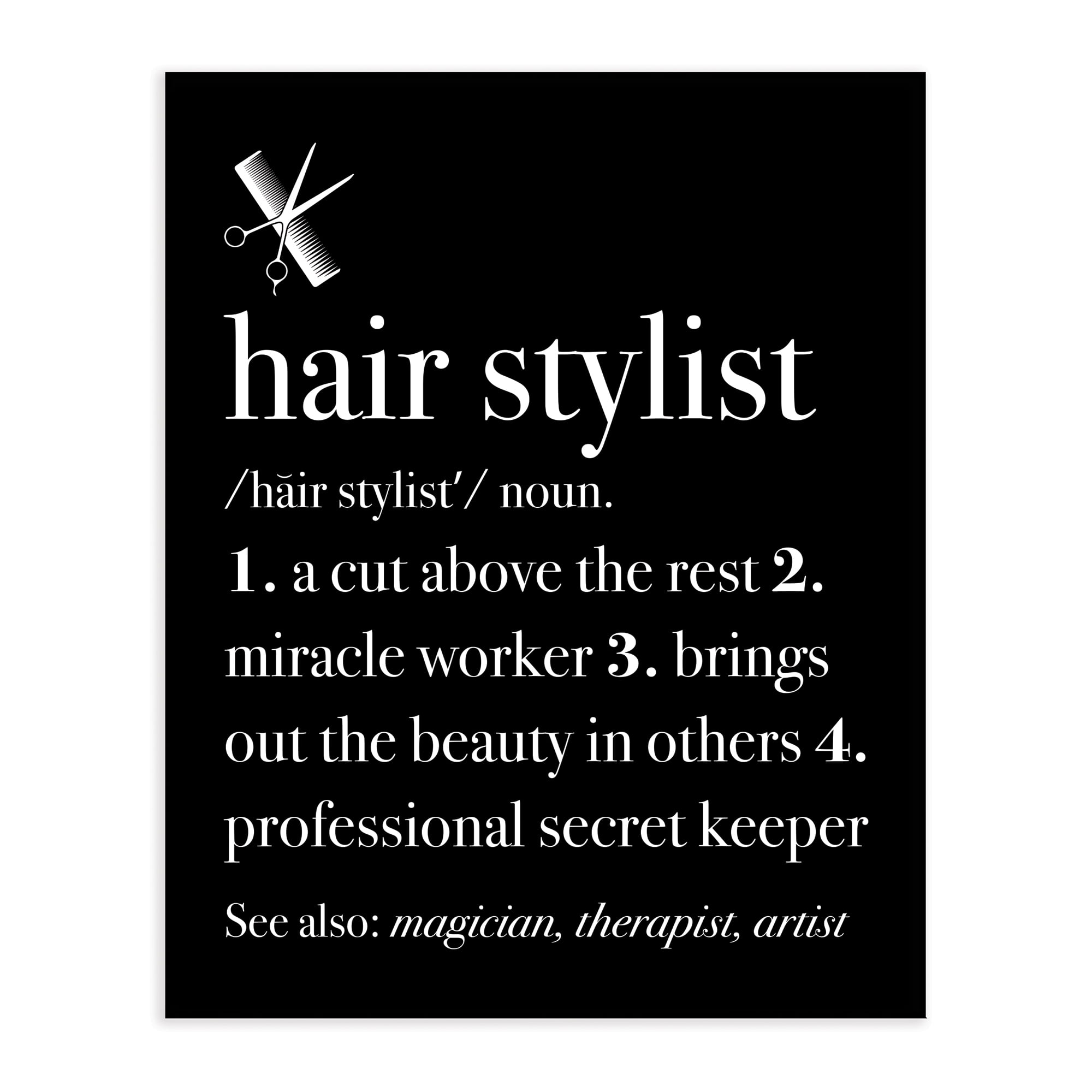 Elanze Designs Hair Stylist Definition Black 8 x 10 Wood Print Overlay ...