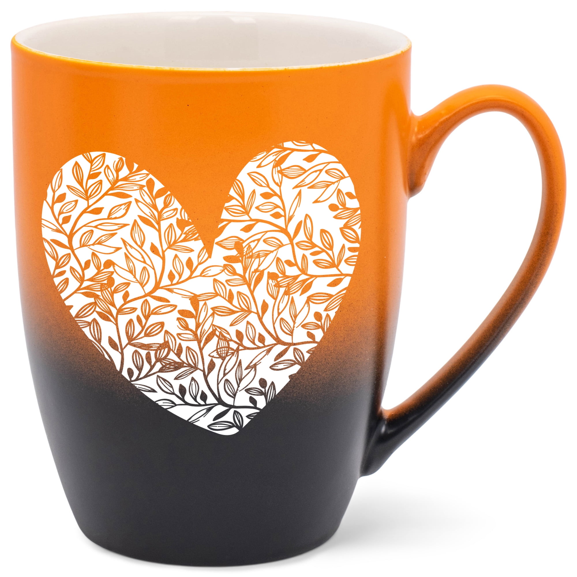 Elanze Designs Heart Leaf Two Toned Ombre Matte Orange and Black 12 ...