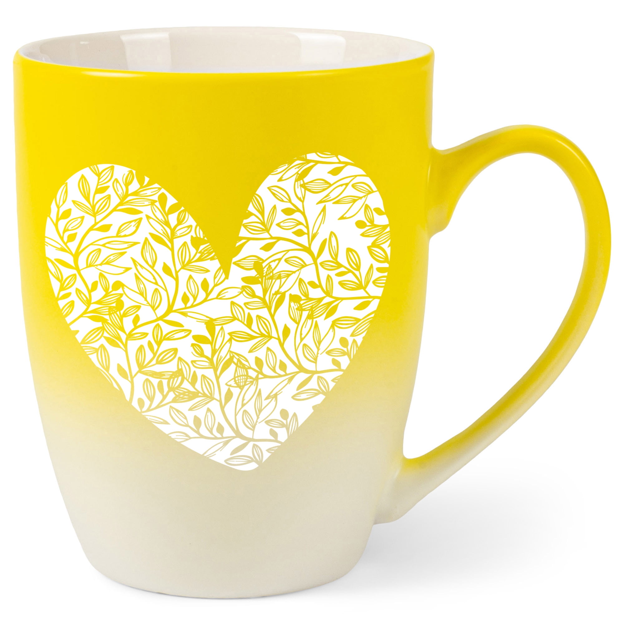 Elanze Designs Heart Leaf Two Toned Ombre Matte Yellow and White 12 ...