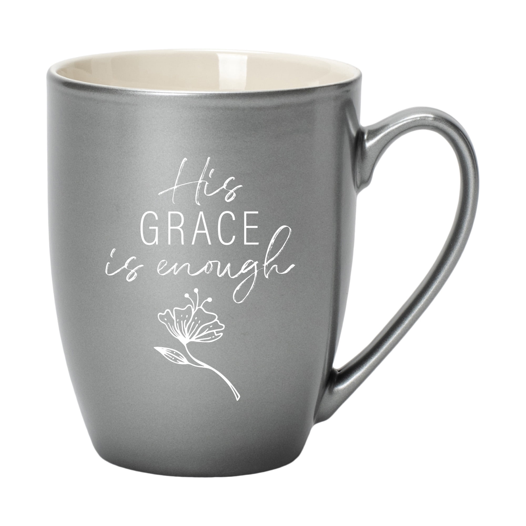 Elanze Designs His Grace Is Enough Grey 10 ounce New Bone China Coffee ...