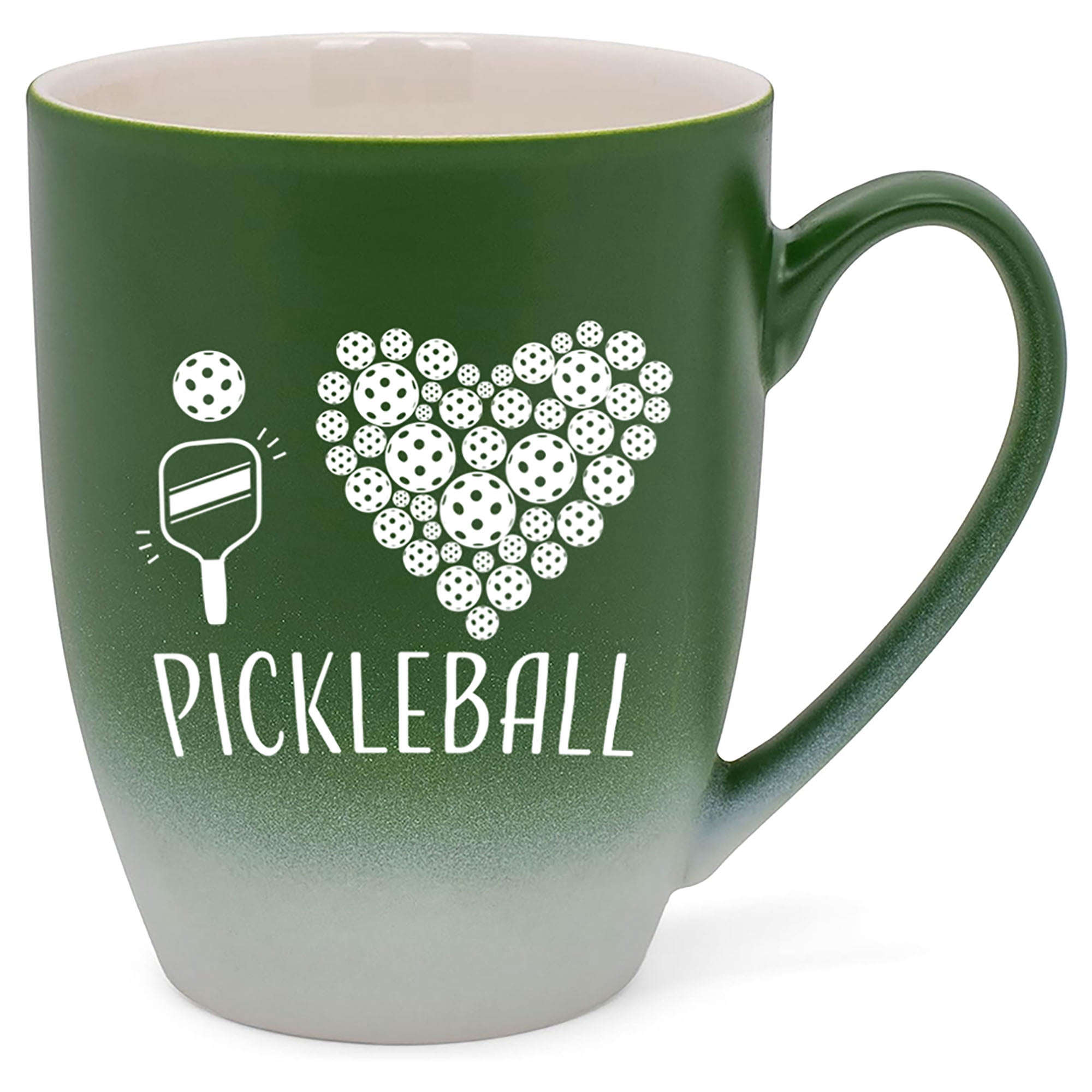 Elanze Designs I Heart Pickleball Dink Two Toned Ombre Matte Green and ...