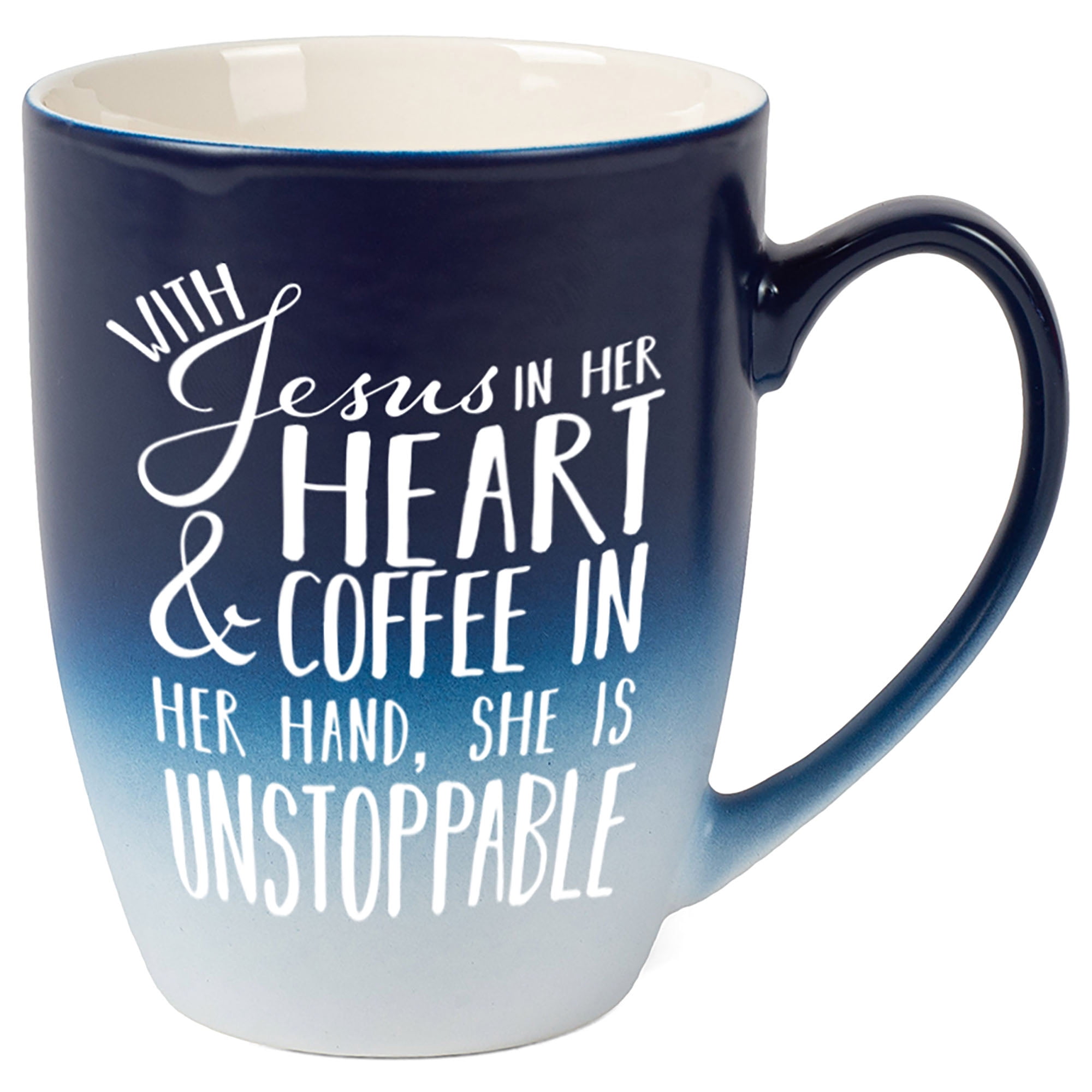 Elanze Designs Jesus Coffee Unstop Two Toned Ombre Matte Navy Blue and ...