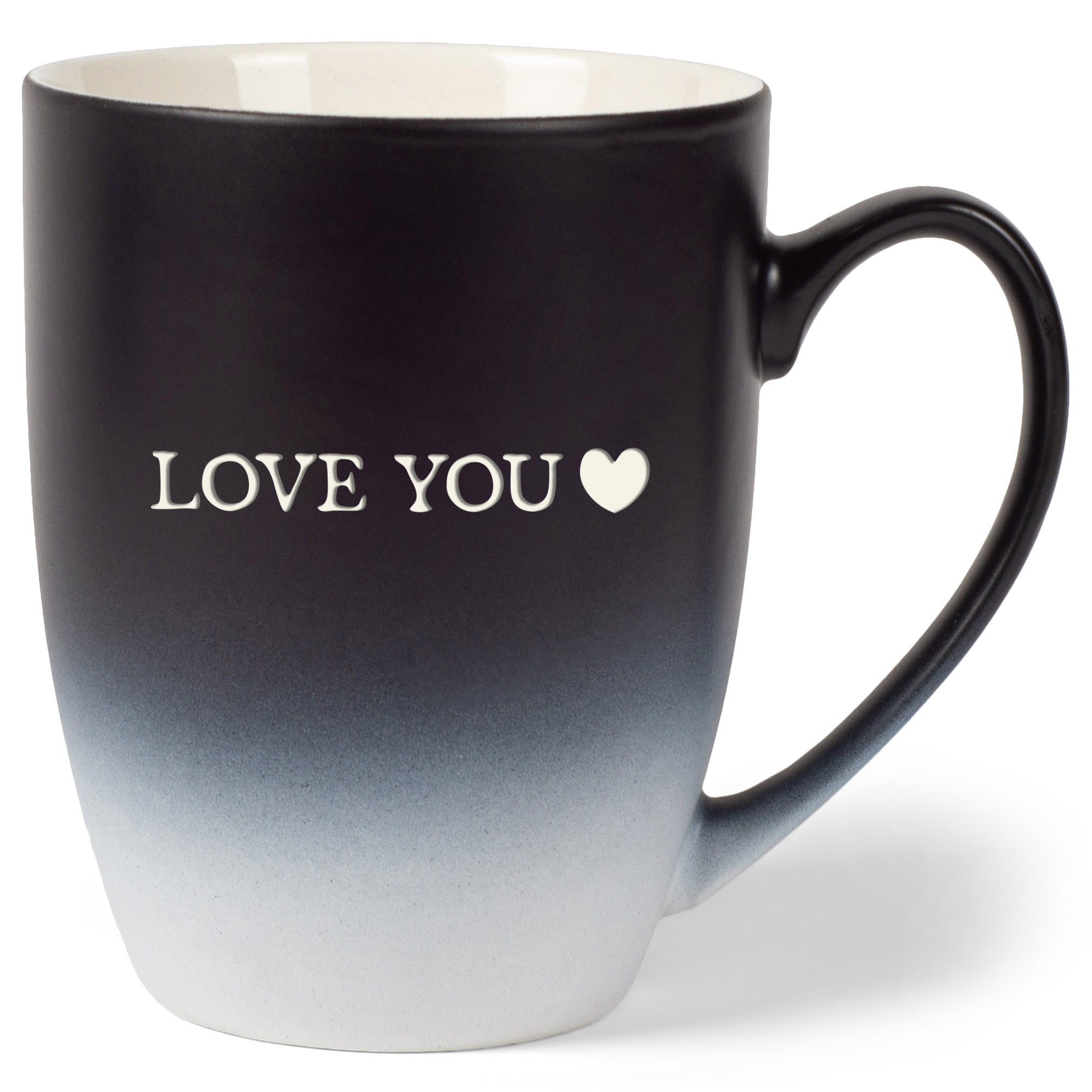Elanze Designs Love You Two Toned Ombre Matte Black and White 12 ounce ...