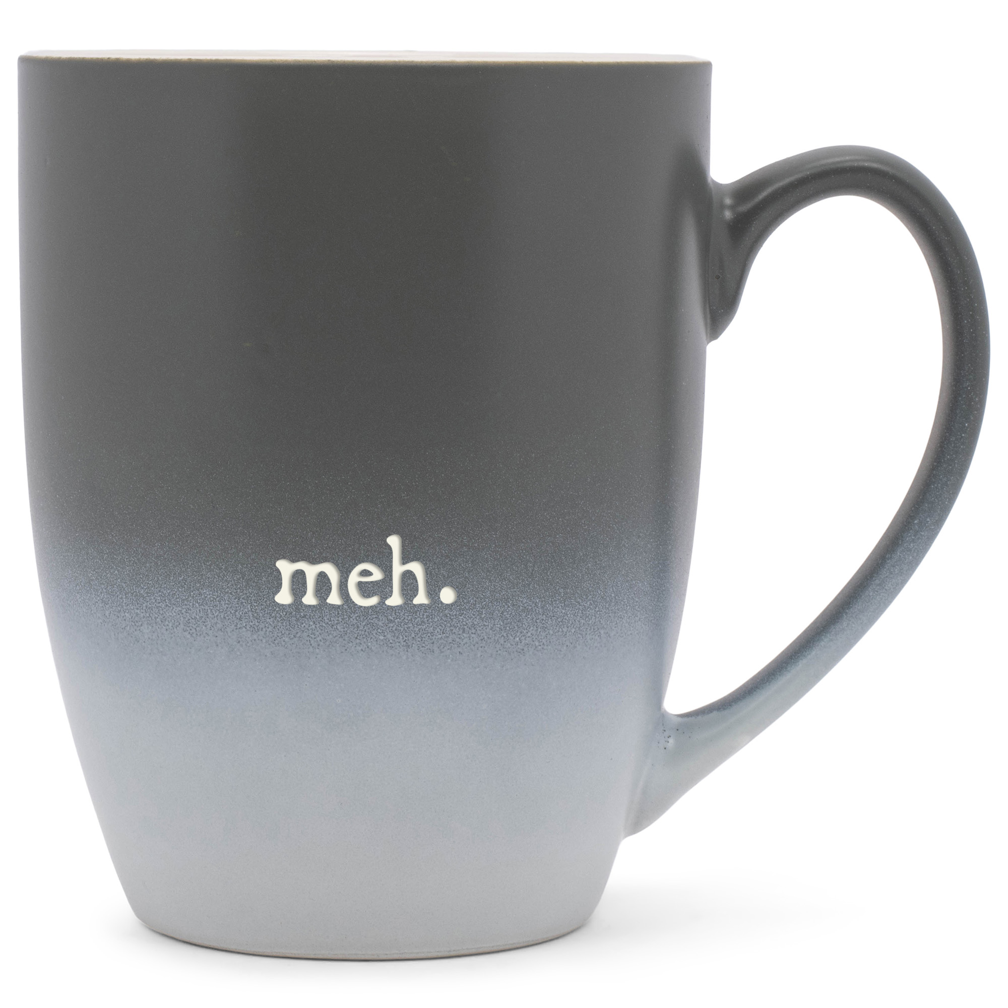 Elanze Designs Meh. Two Toned Ombre Matte Gray and White 12 ounce ...