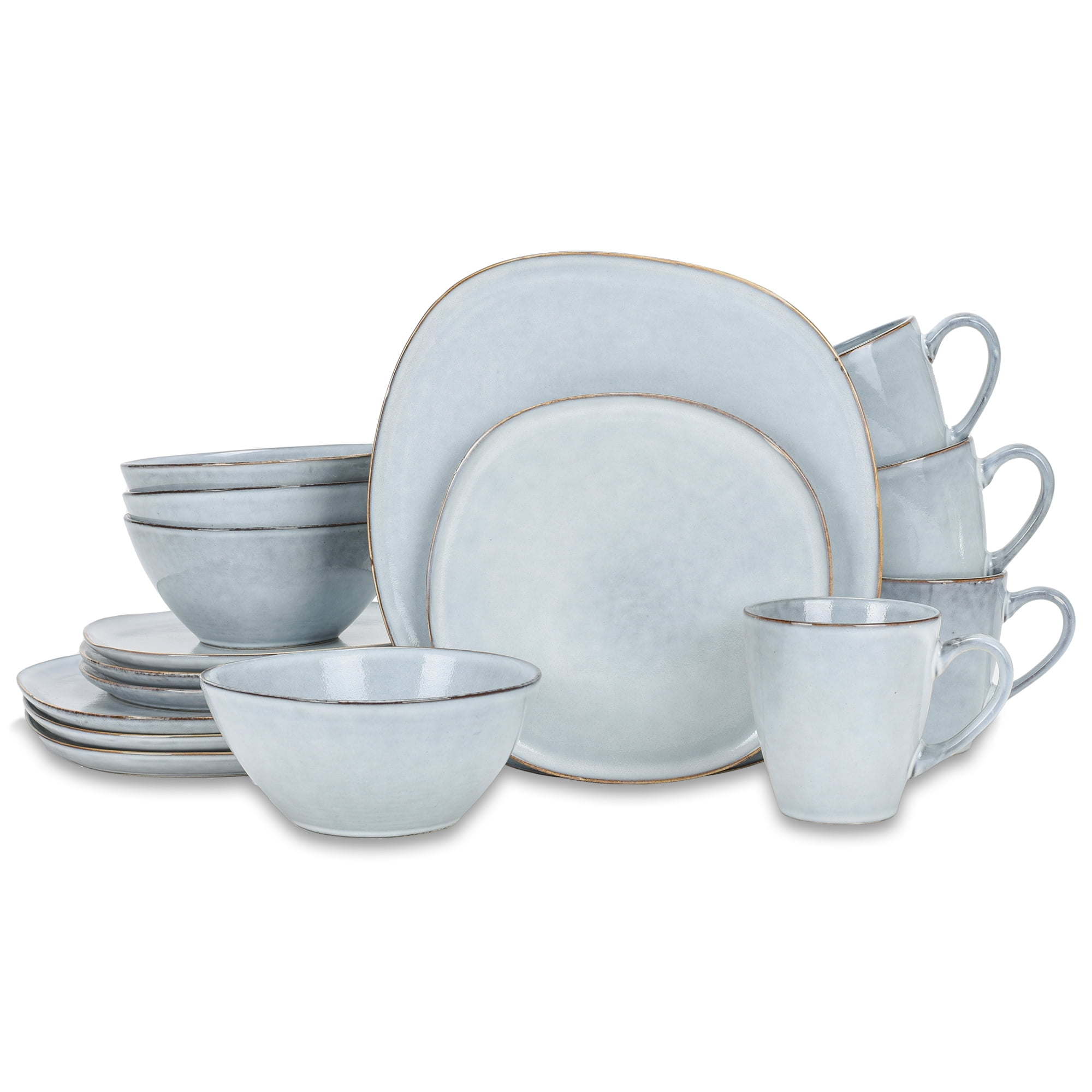 Elanze Designs Chic Ceramic Stoneware 16 Piece Round Dinnerware Set ...